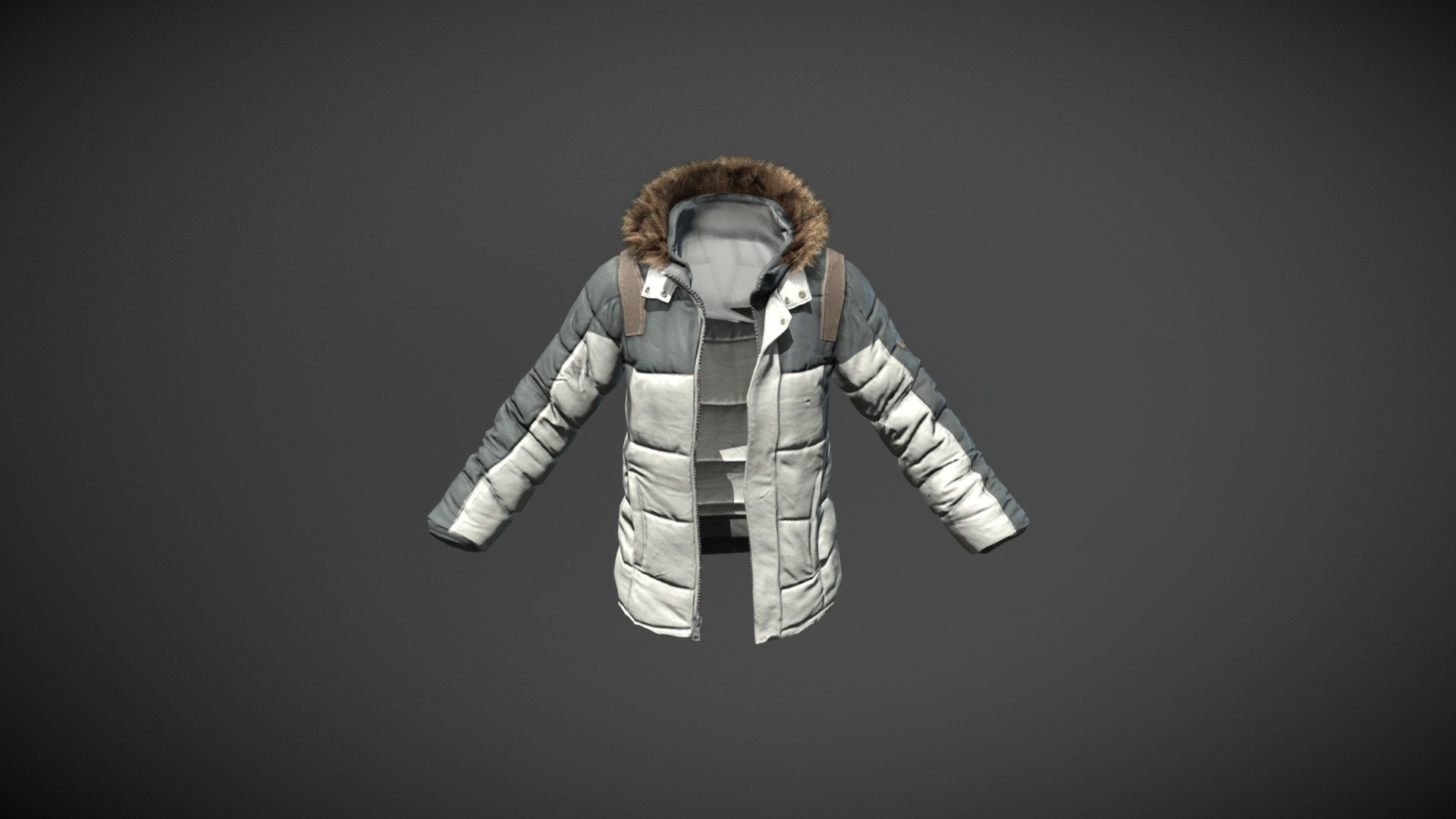 PADDED JACKET (GREY) - 3D model by PUBGShowcase [9521950] - Sketchfab