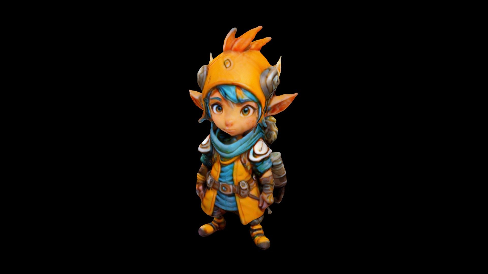 a cute cartoon elf dressed as a space explorer t - Download Free 3D ...