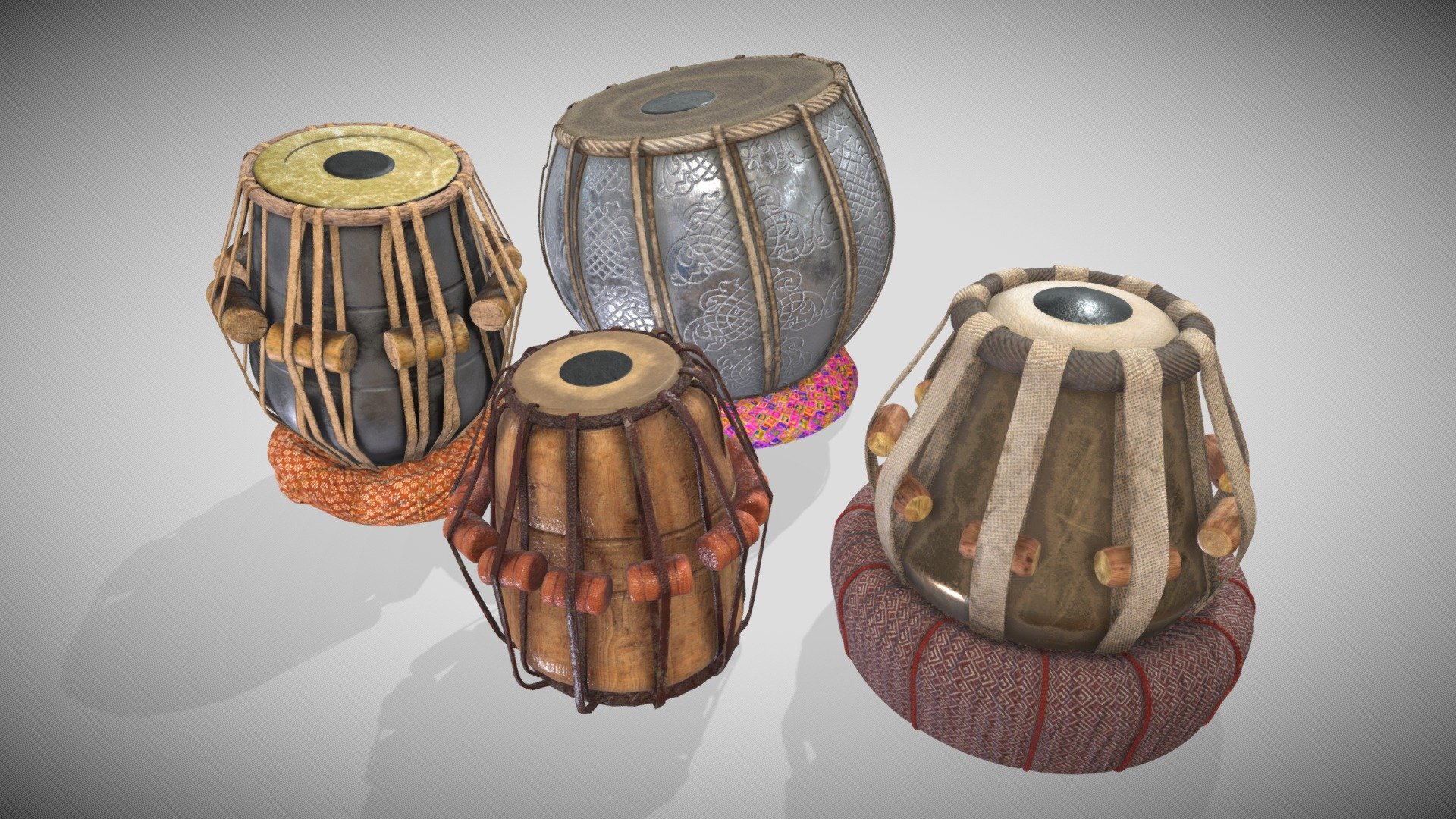 Indian Tablas - Tably - Buy Royalty Free 3D model by Francesco ...