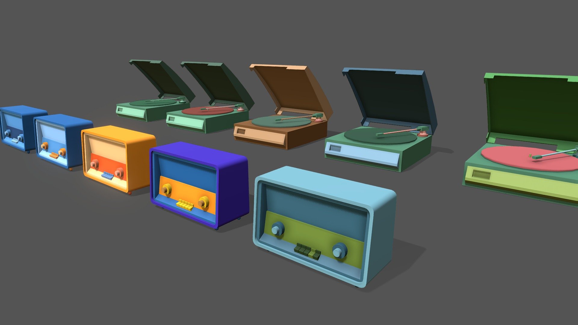 Radio and Vinyl Record Player Draft - Download Free 3D model by Aysa ...