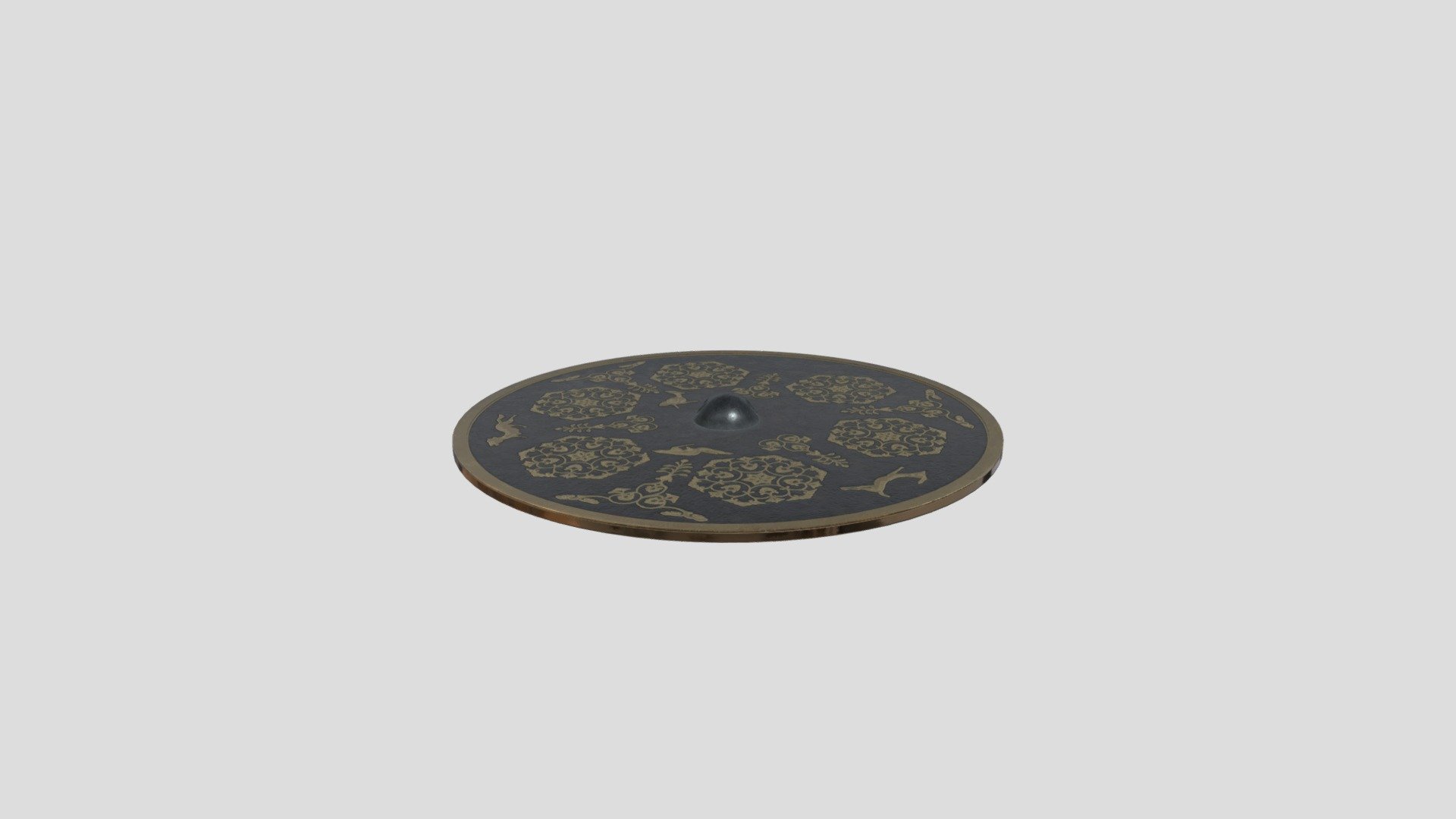 Lacquerware Mirror with Floral & Animal Design - Download Free 3D model ...