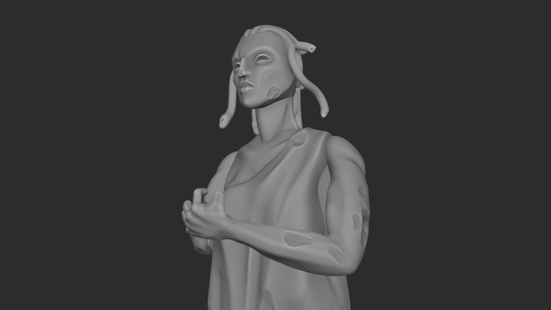 Quick sculpt of snake-haired statue - Download Free 3D model by Julian ...