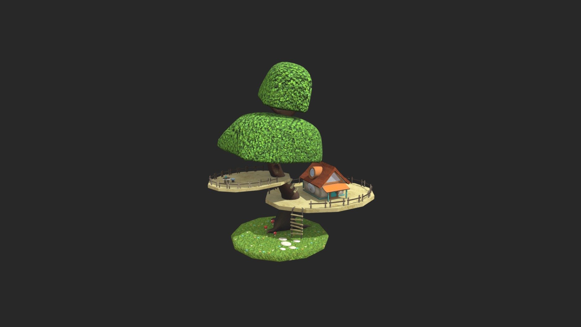 Cute treehouse - 3D model by iulia_sumila [95412b7] - Sketchfab