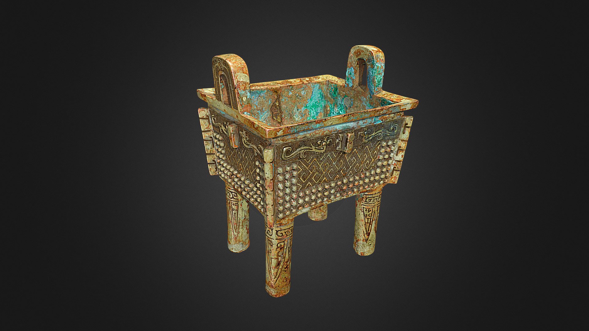 Fangding food vessel, 11th century BCE - 3D model by Minneapolis ...