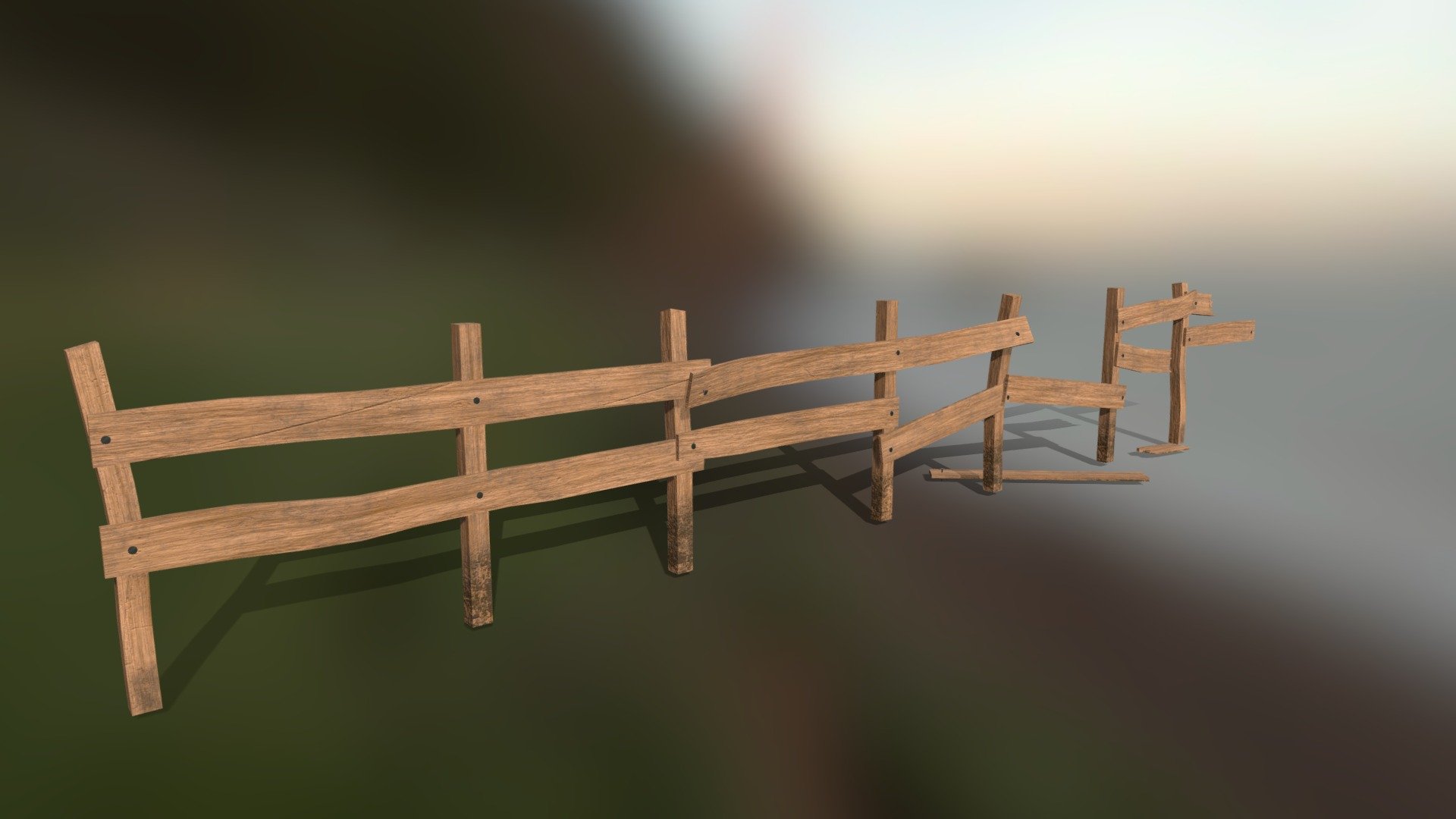 Wood Fence - Download Free 3D model by wining [9549f0a] - Sketchfab