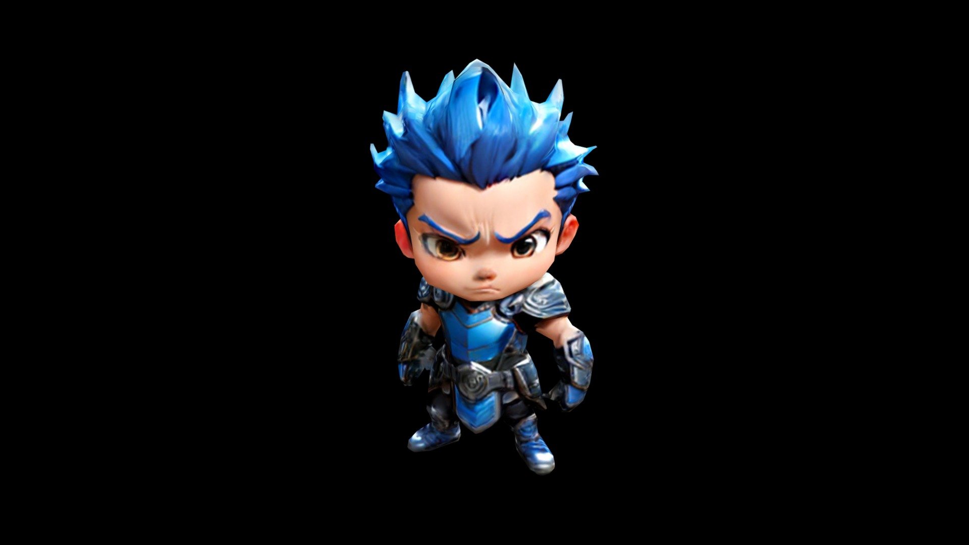In the image, there is a 3D character with blue - Download Free 3D ...
