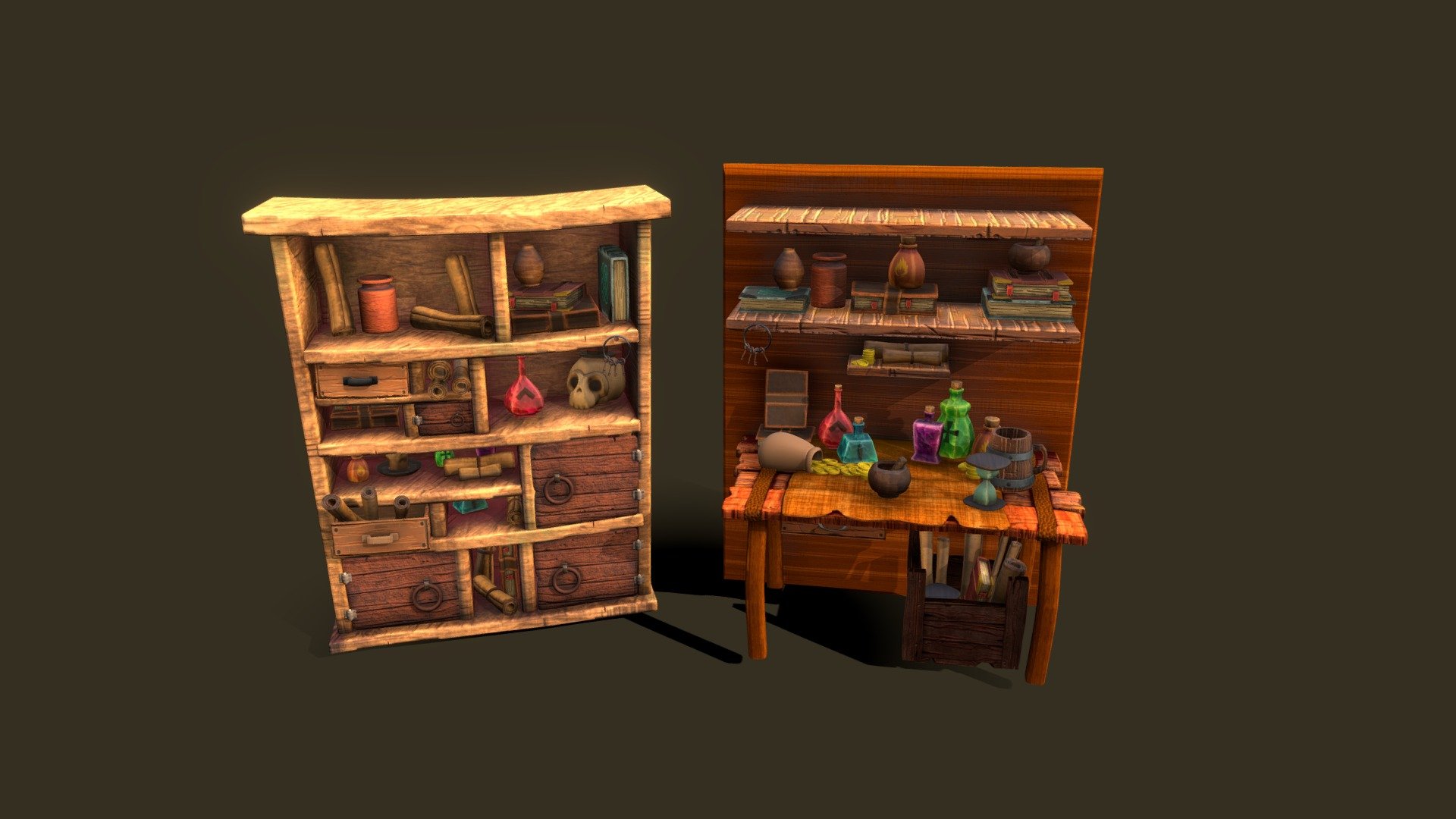 stylized shop components - Buy Royalty Free 3D model by GAM-DES ...