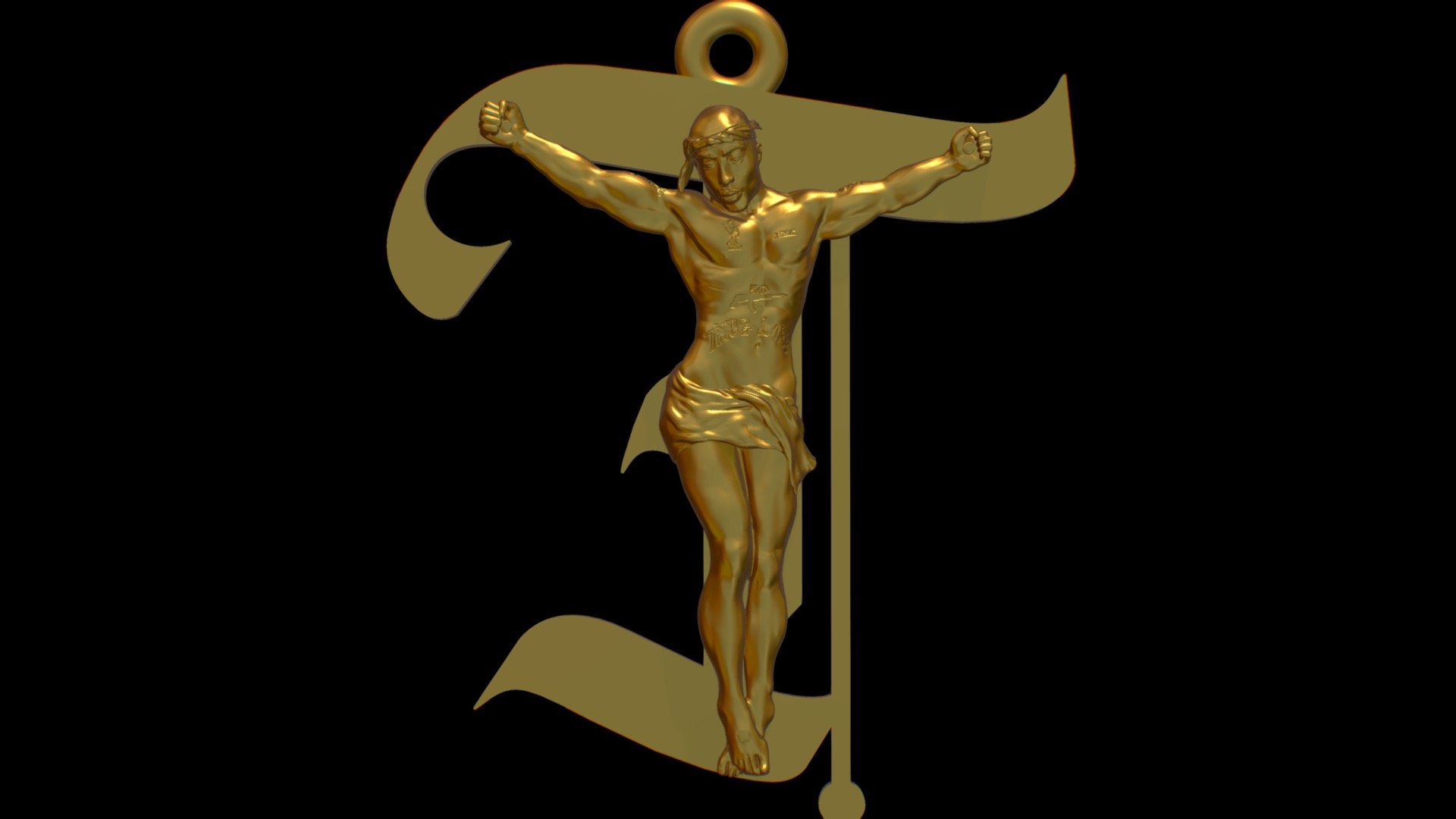 Tupac on Cross - 3D model by jou [955ae59] - Sketchfab