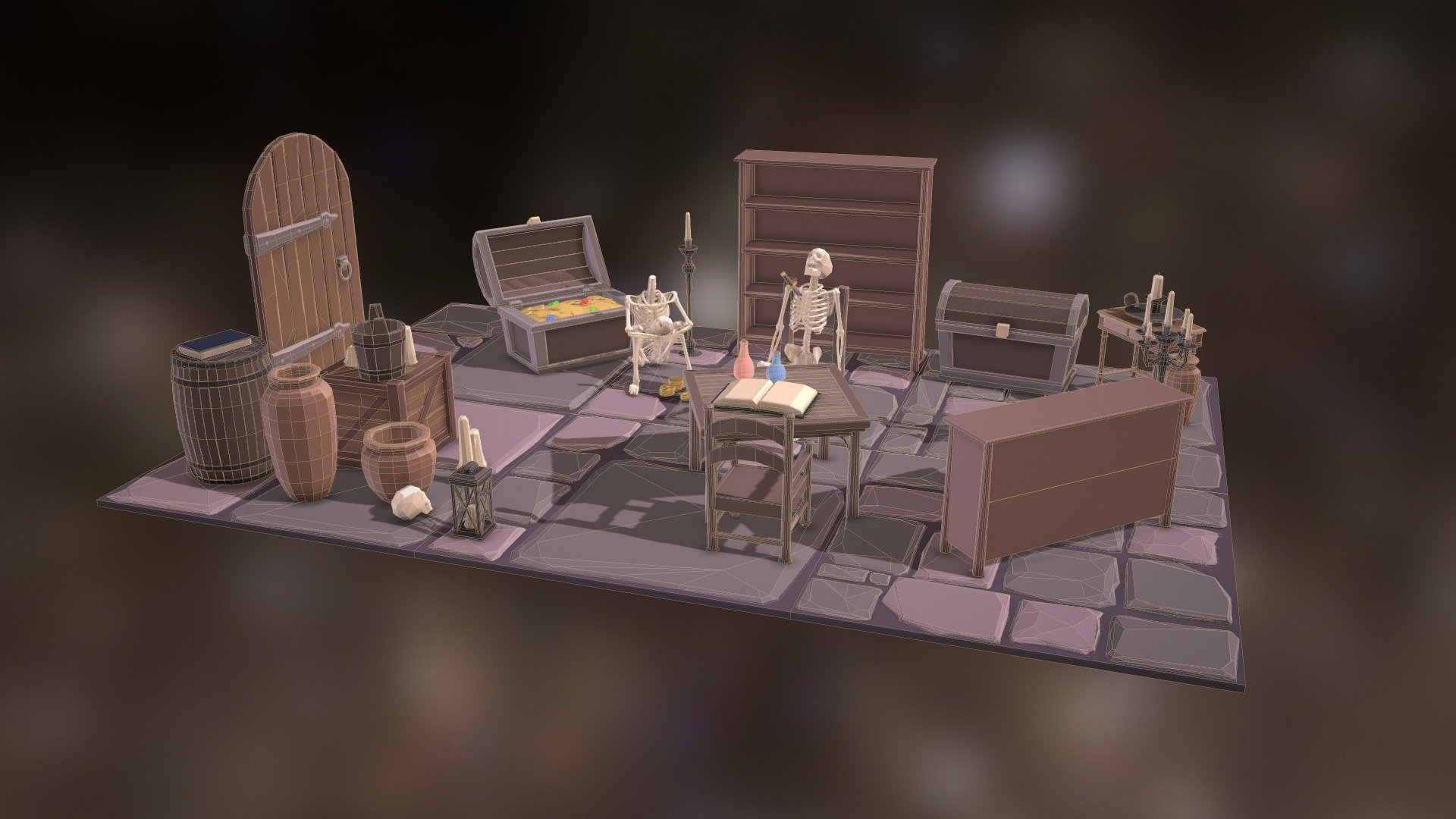Low Poly Dungeon Clutter - Buy Royalty Free 3D model by Matthew Sauder ...