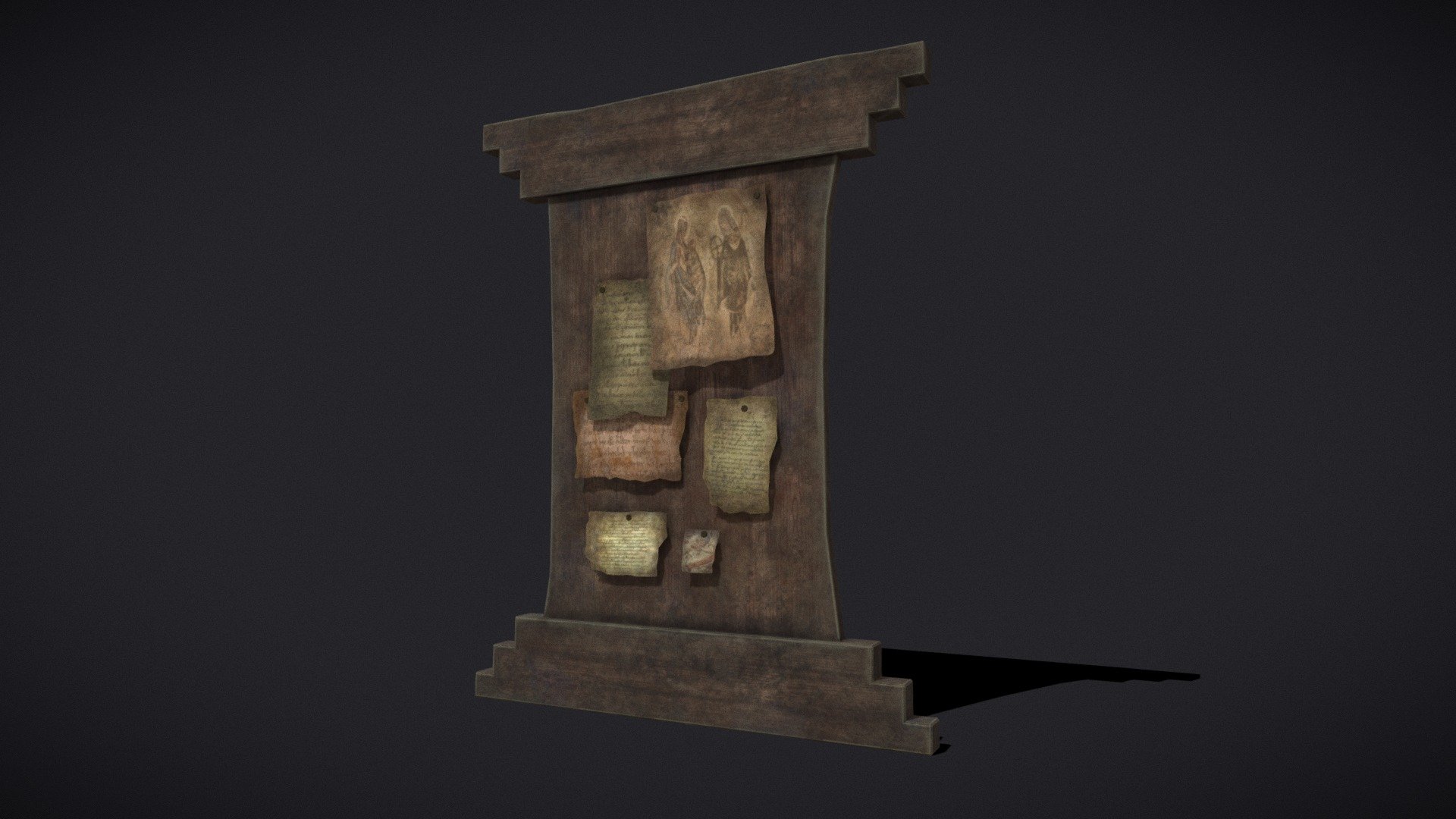 Worn Medieval Notice Board - Buy Royalty Free 3D model by ...