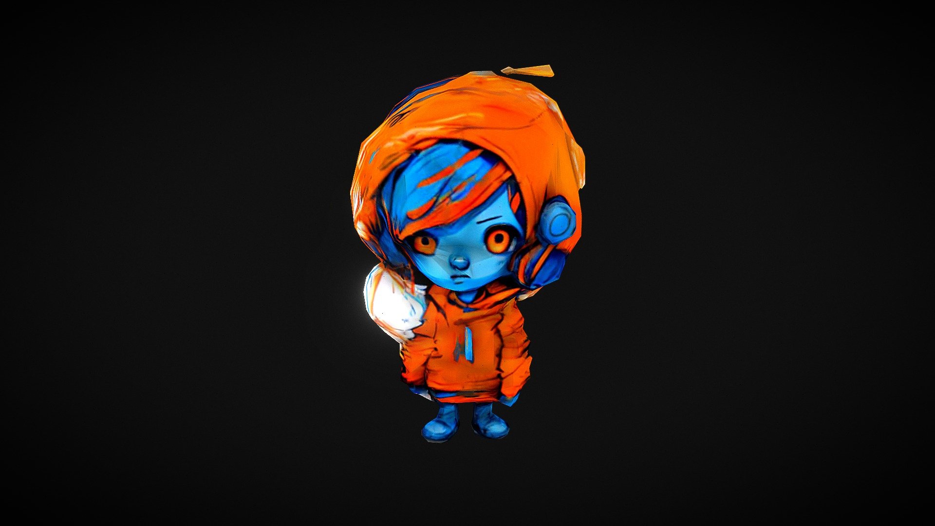 "Electric Blue Joy: Cartoon Gesture Painting of - Download Free 3D ...