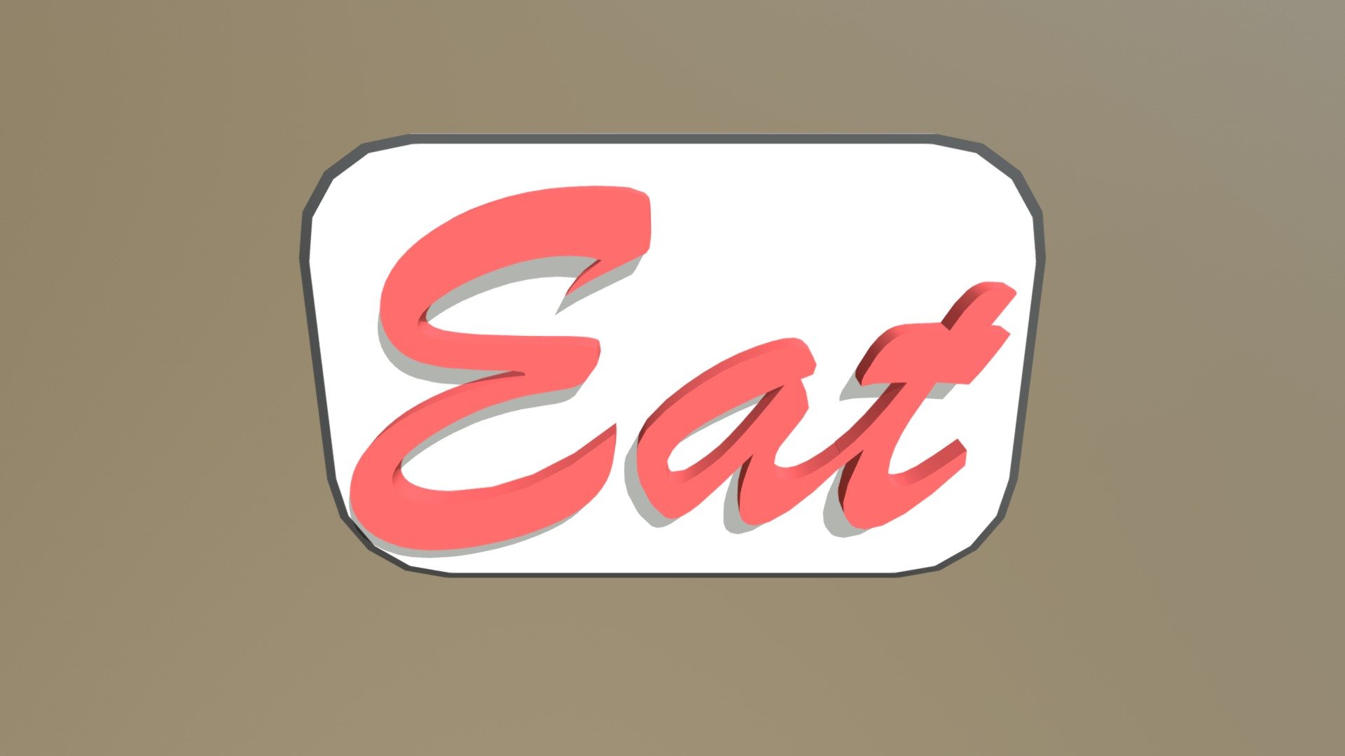 EAT Sign - 3D model by dabinkdesign [9572367] - Sketchfab