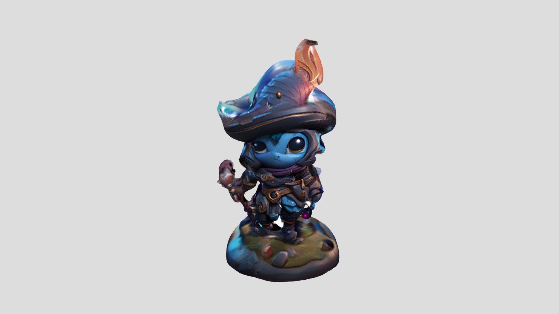 Blue Elf Miniature Figure A small, blue elf f - Download Free 3D model ...