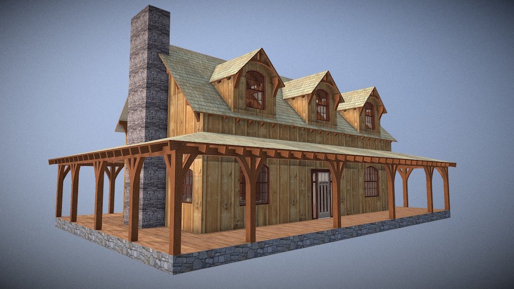 Timber Frame Farmhouse - 3D model by jerrytwinam [95790de] - Sketchfab