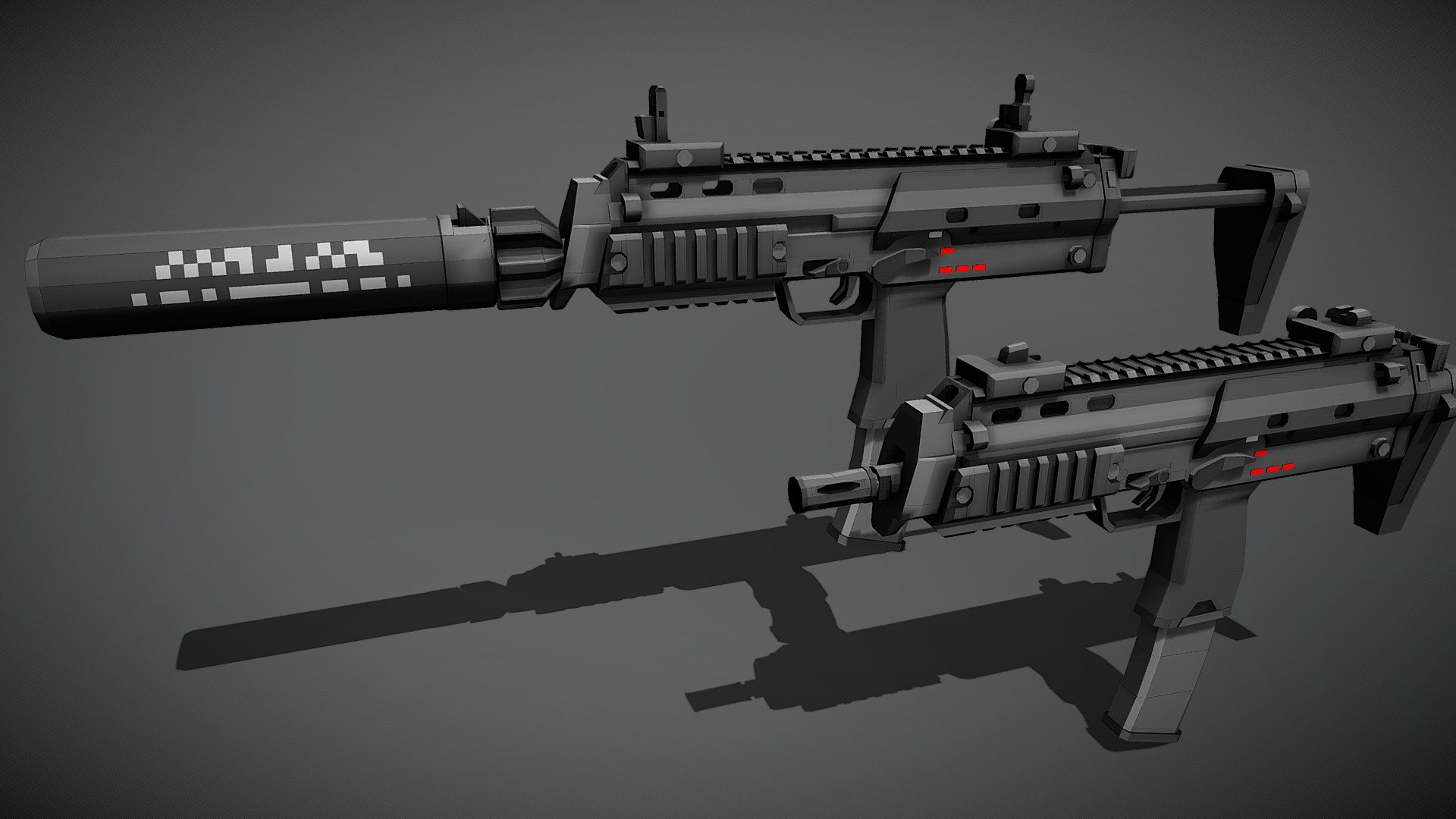 Low-poly HK MP7A2 - 3D model by soret15 [95804b6] - Sketchfab