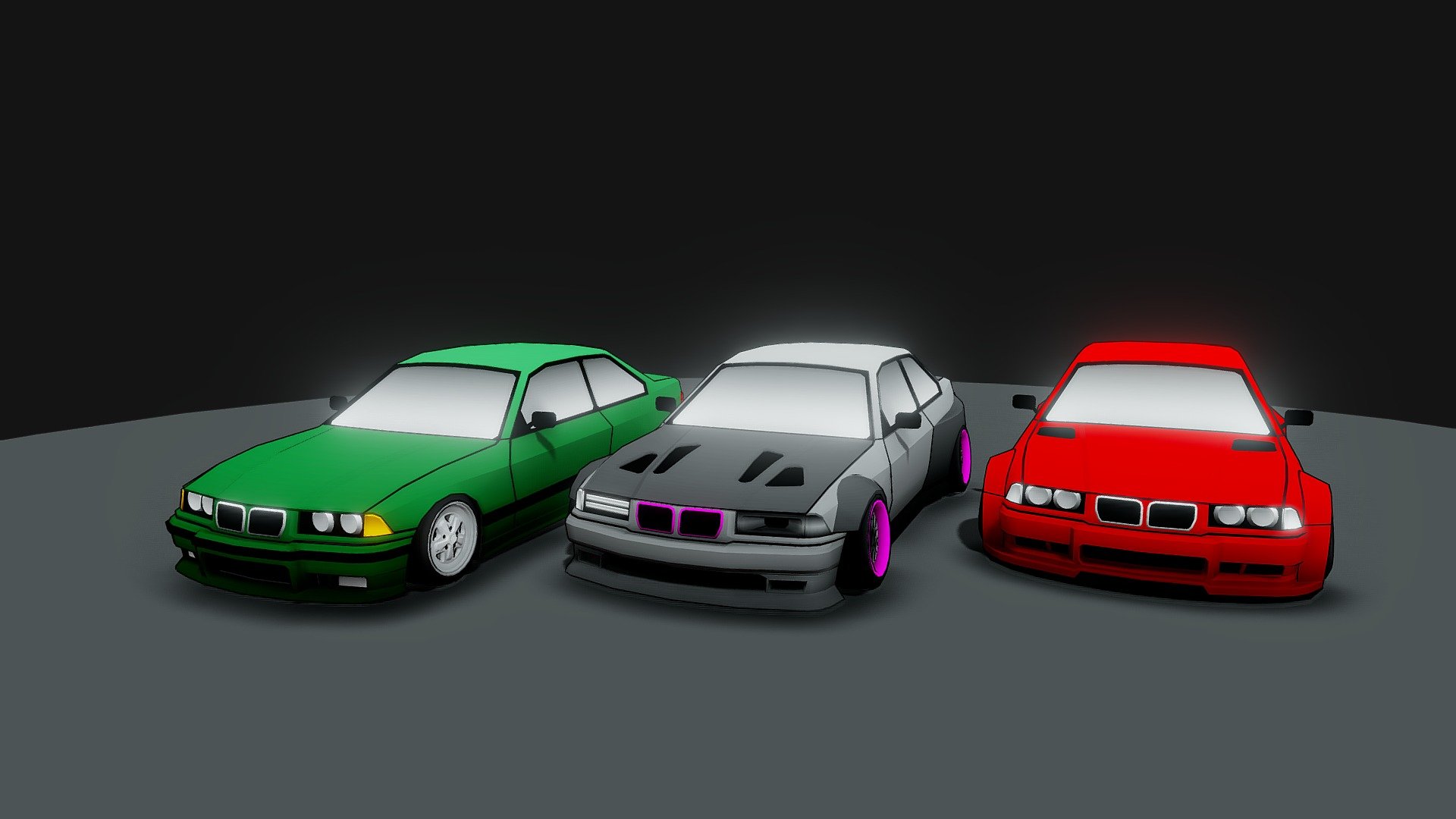 LOW POLY CAR - BMW E36 M3 WideBody - 3D model by HellaFlush & Blender ...