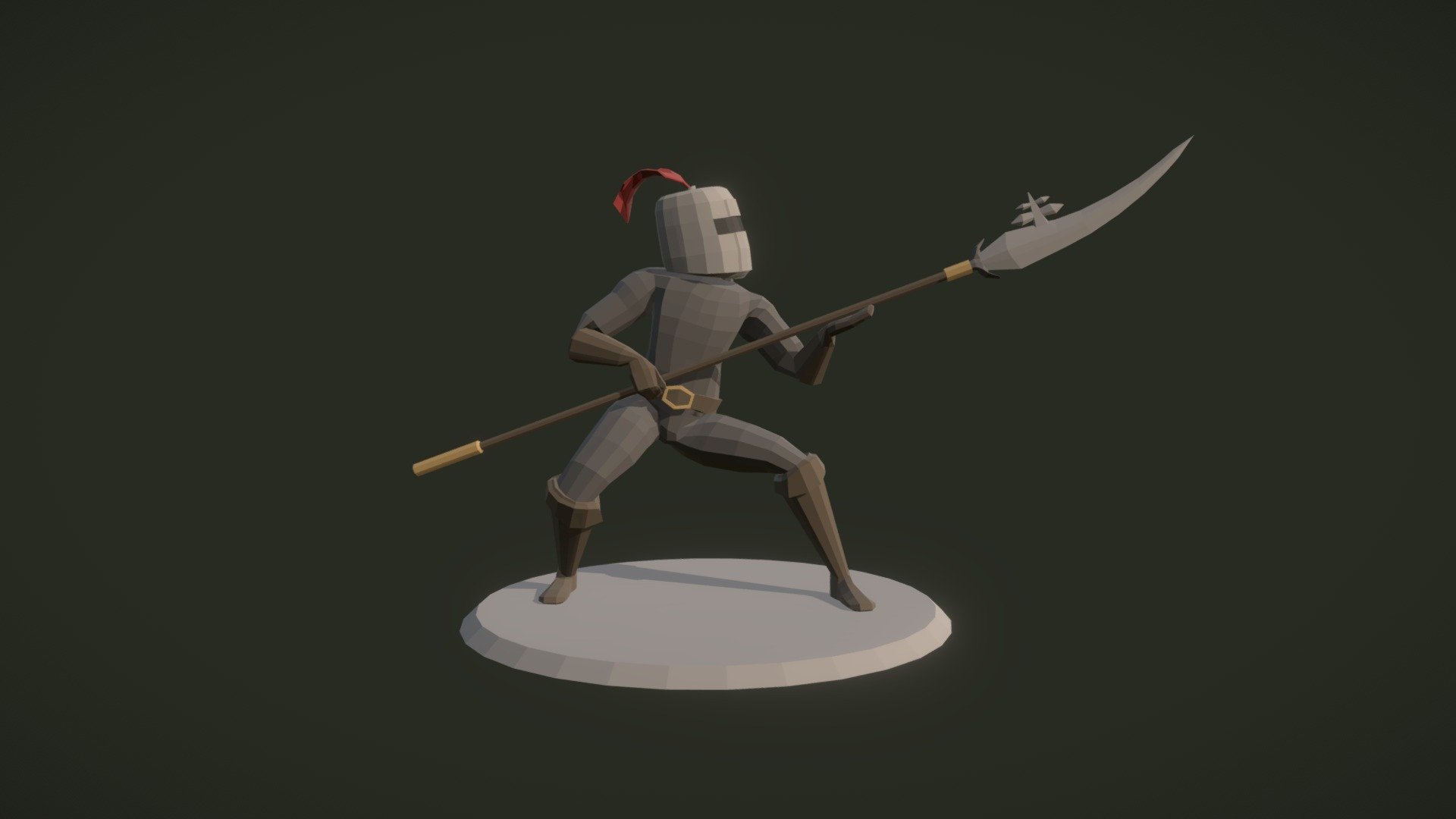 Halberd Knight - 3D model by elterio [9585043] - Sketchfab