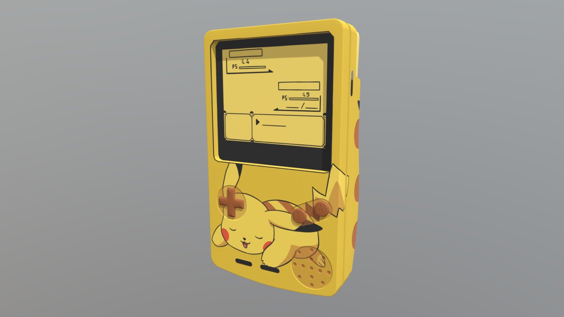 GAMEBOY PIKACHU - 3D model by Alberto.bordignon [958ea34] - Sketchfab