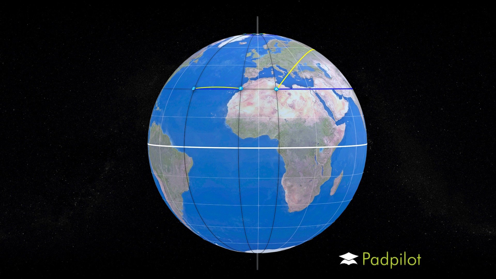 08-0908 Great Circles And Rhumb Lines Distances - 3D model by Padpilot ...