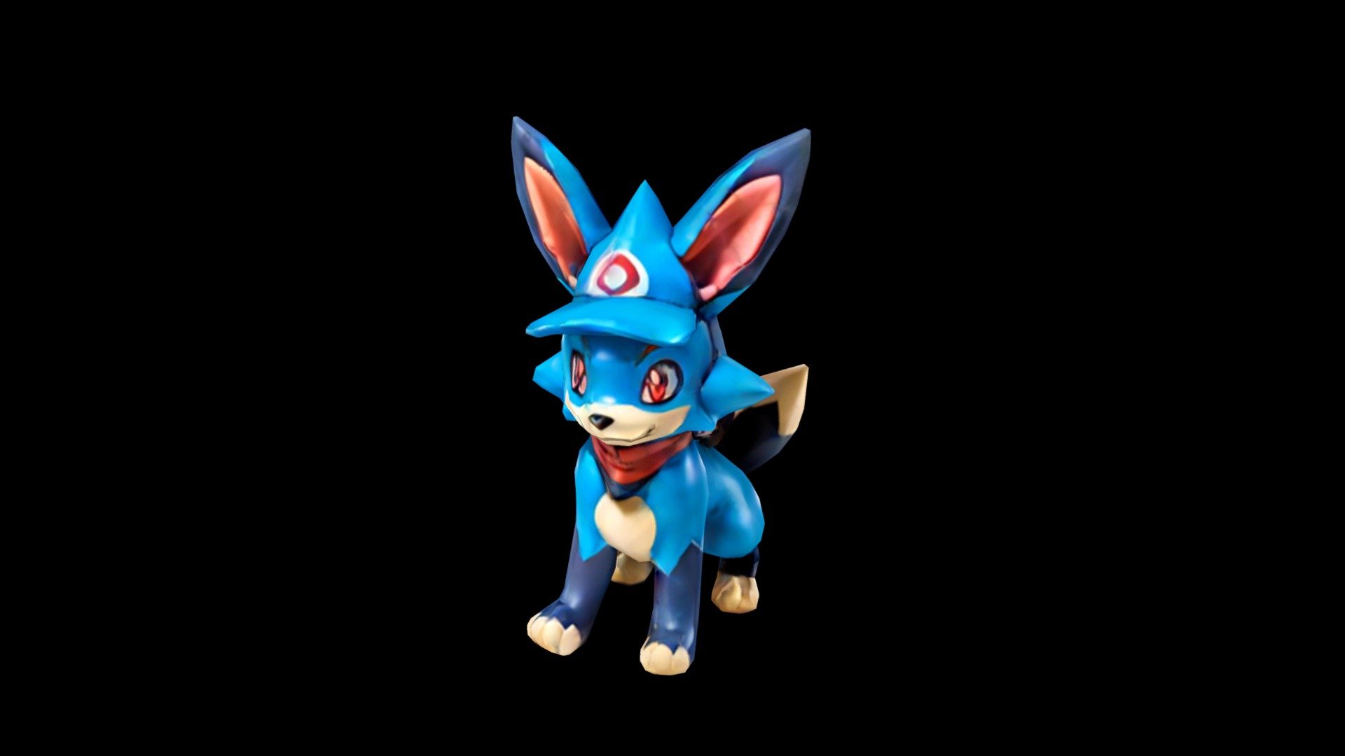 Electric Blue Cartoon Cat Toy White Azure Blue C - Download Free 3D ...