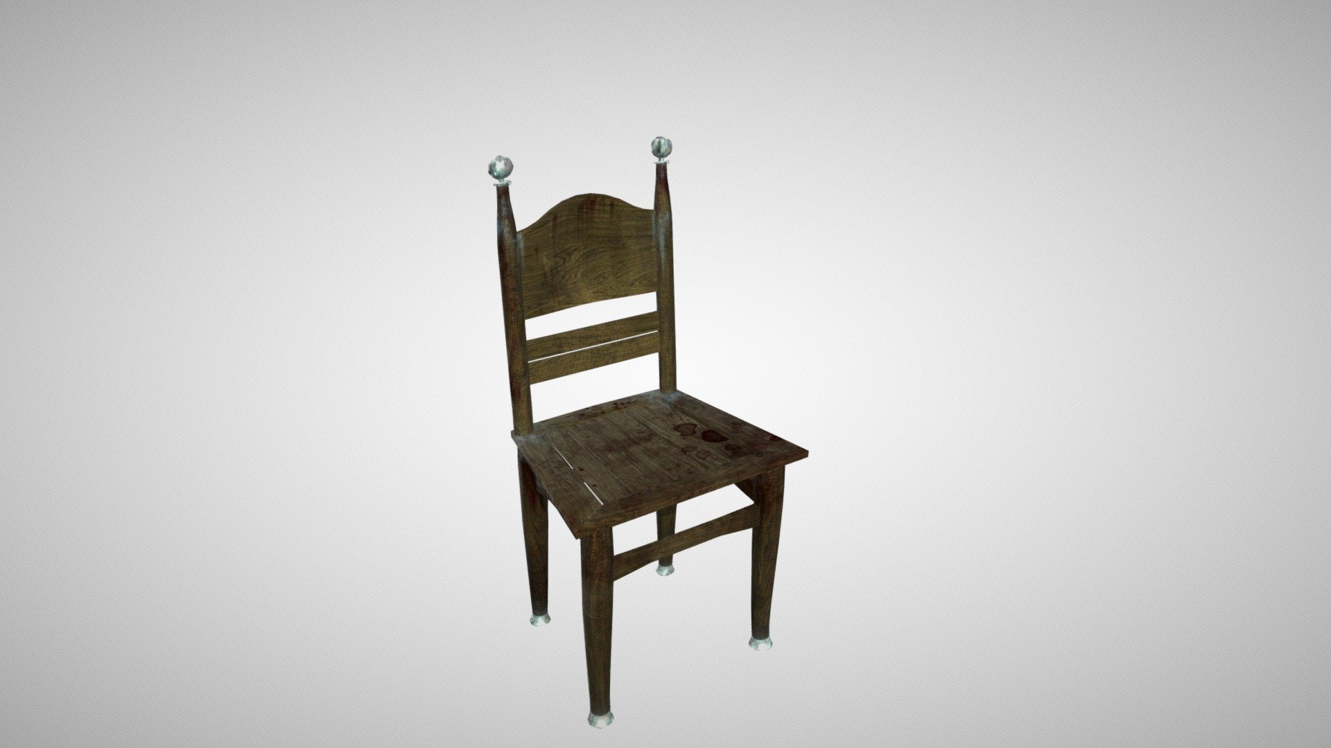 Old wooden chair, worn, stained and dirty - 3D model by Aagath [95a4392 ...