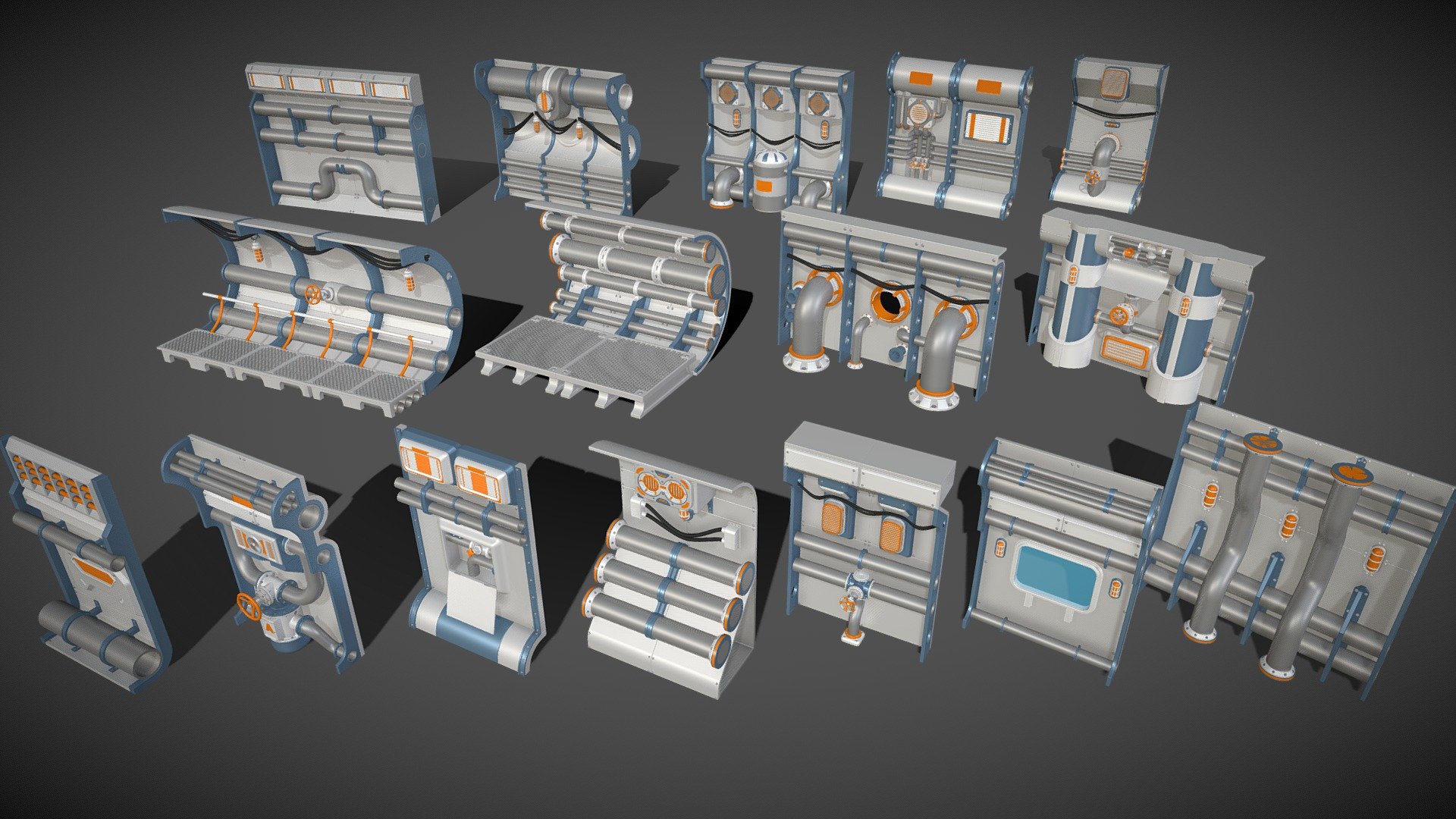Industrial Walls Collection 2 - 16 pieces - 3D model by 3d.armzep ...