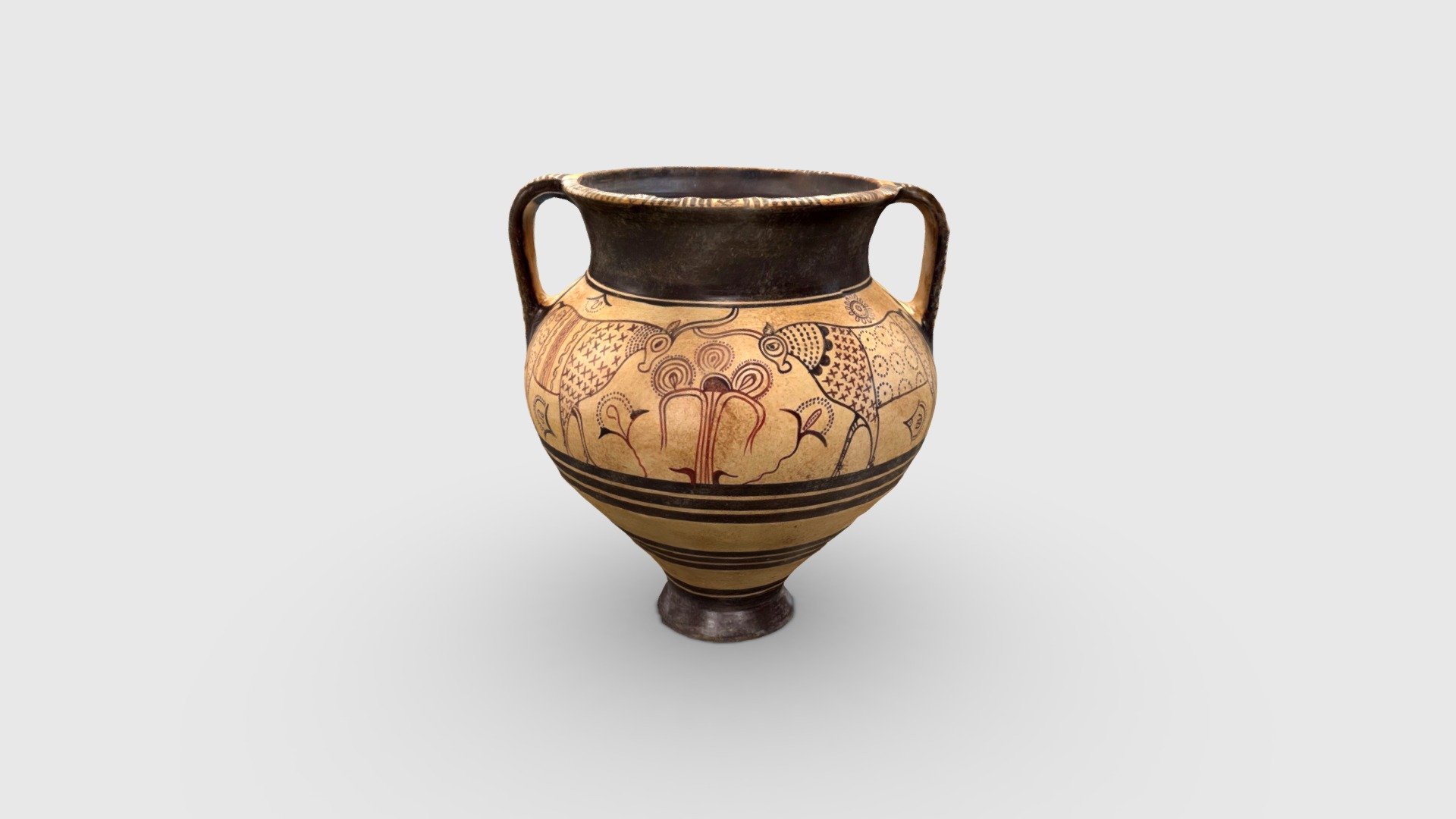 21 - Pictorial Style Amphora with Bulls - Download Free 3D model by ...