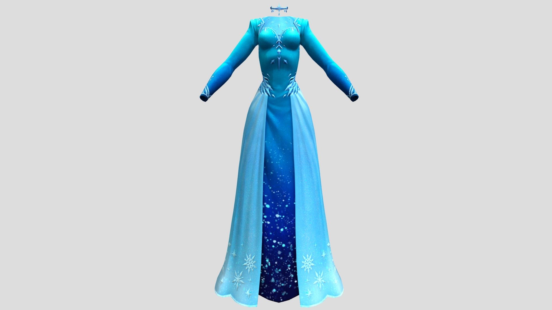 Queen Elsa unique clothes - Download Free 3D model by Princess Gowns ...