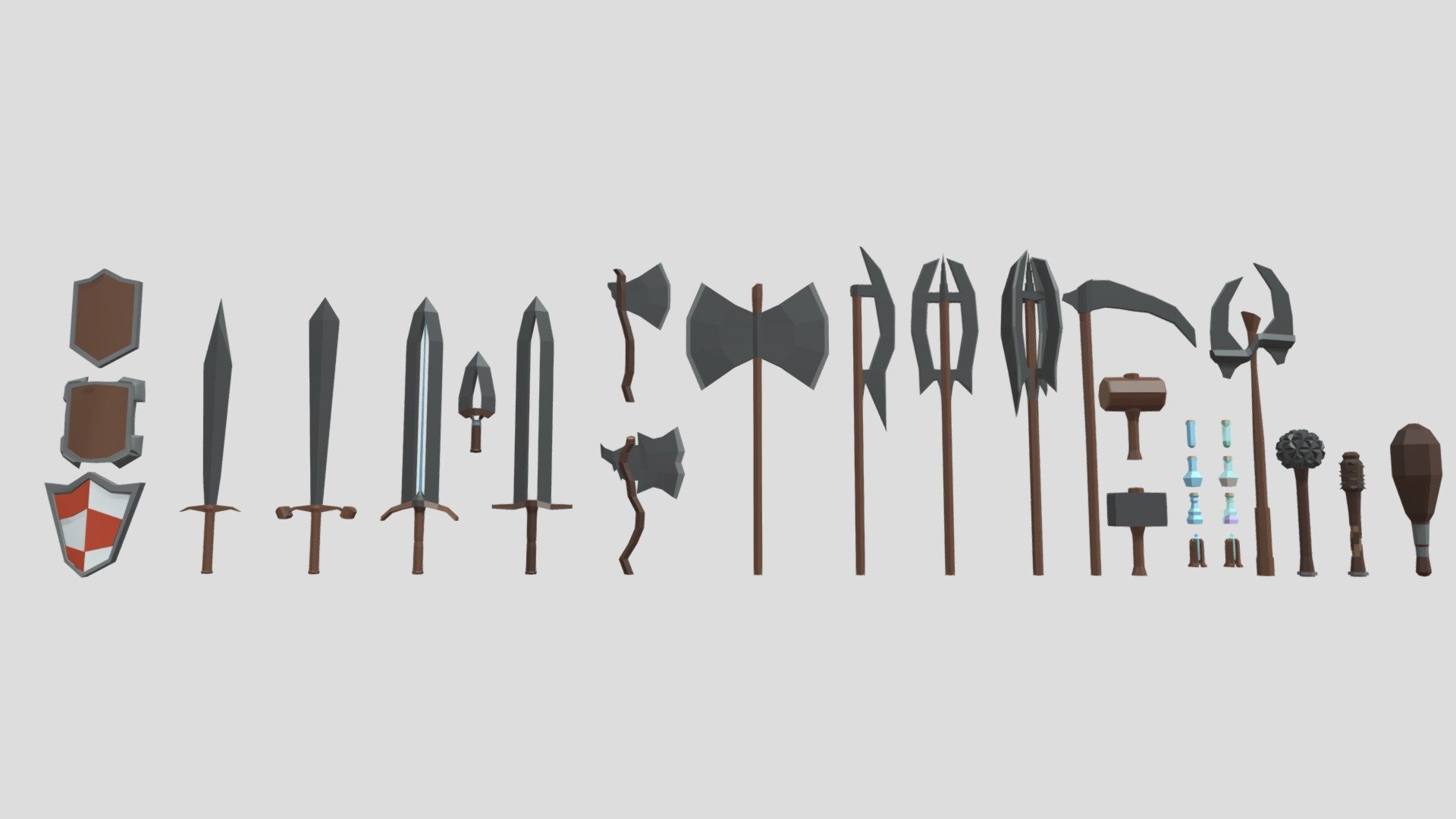 Low-Poly Fantasy Weapons Kit (Project 2) - Download Free 3D model by ...