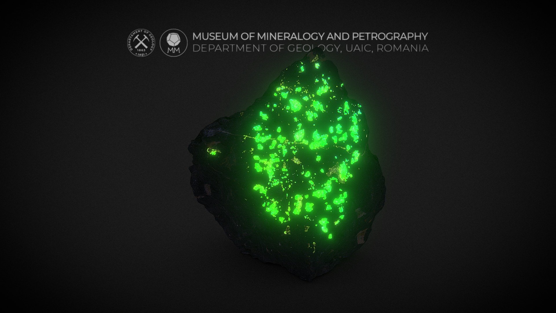 Uranium-bearing mineral under UV light - 3D model by Museum of Mineralogy and Petrography, UAIC ...