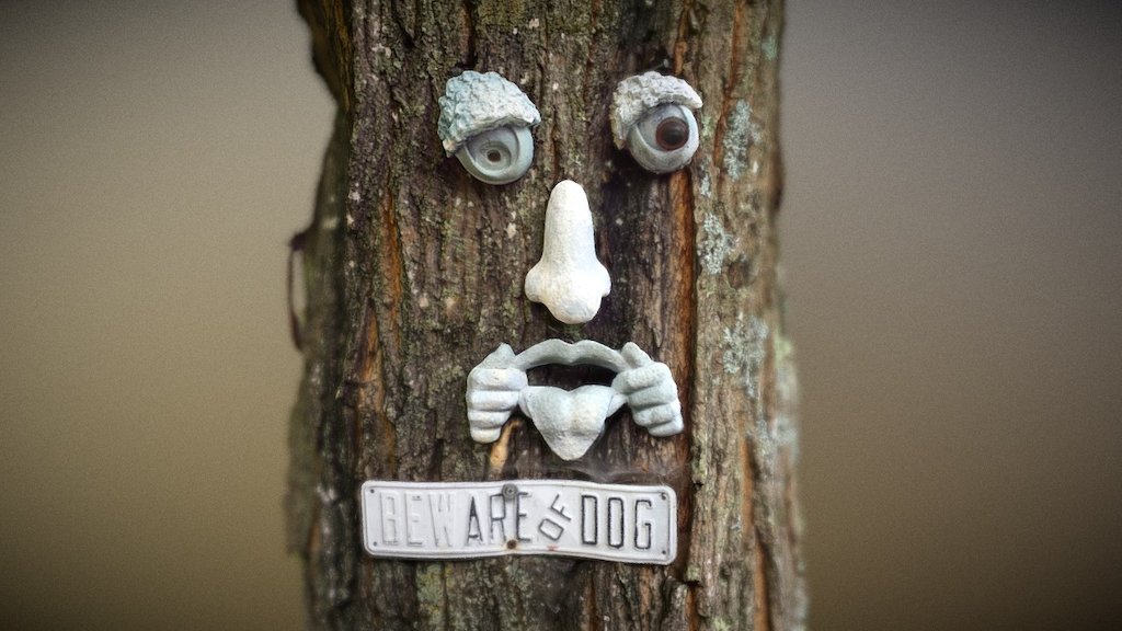 "Beware of dog" tree face - 3D model by alban [95b6aa5] - Sketchfab