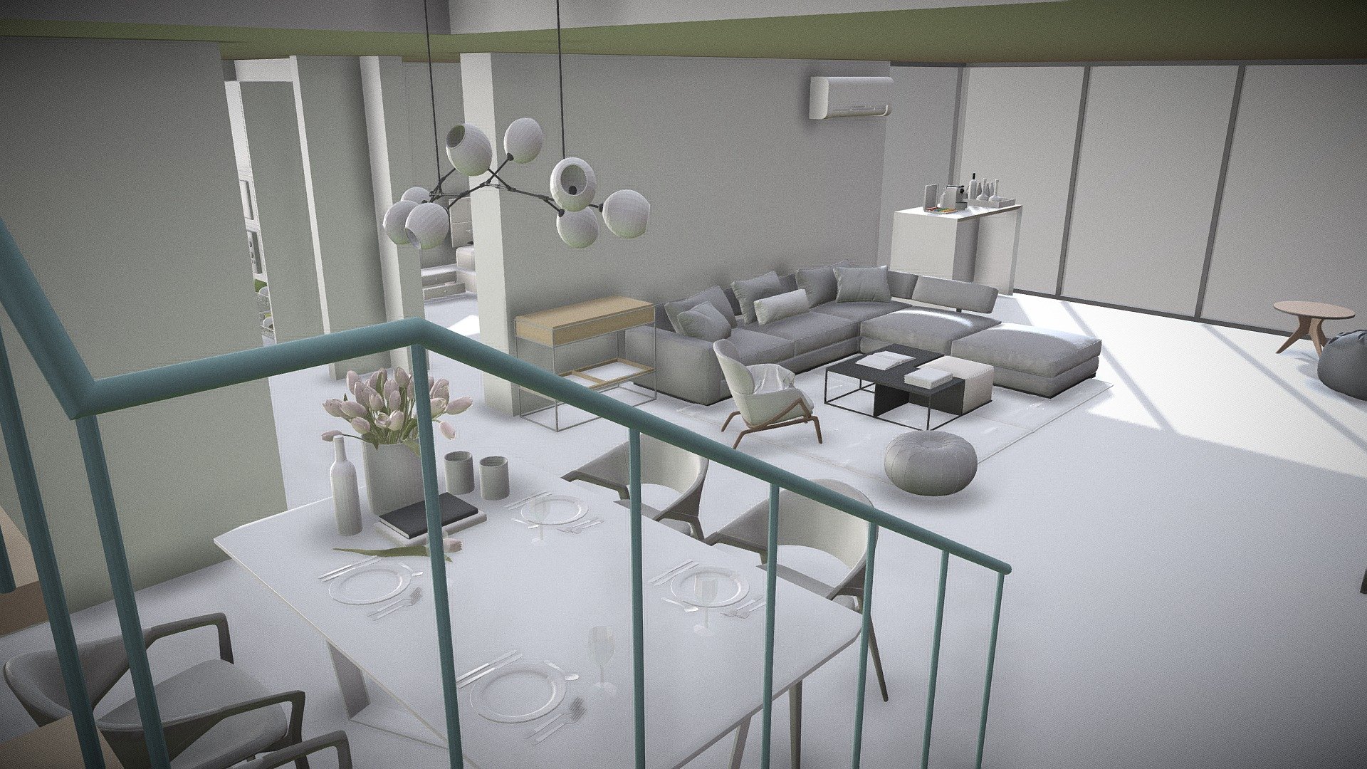 Duplex residence - 复式住宅 - Download Free 3D model by MrdT (@mrdt.club ...