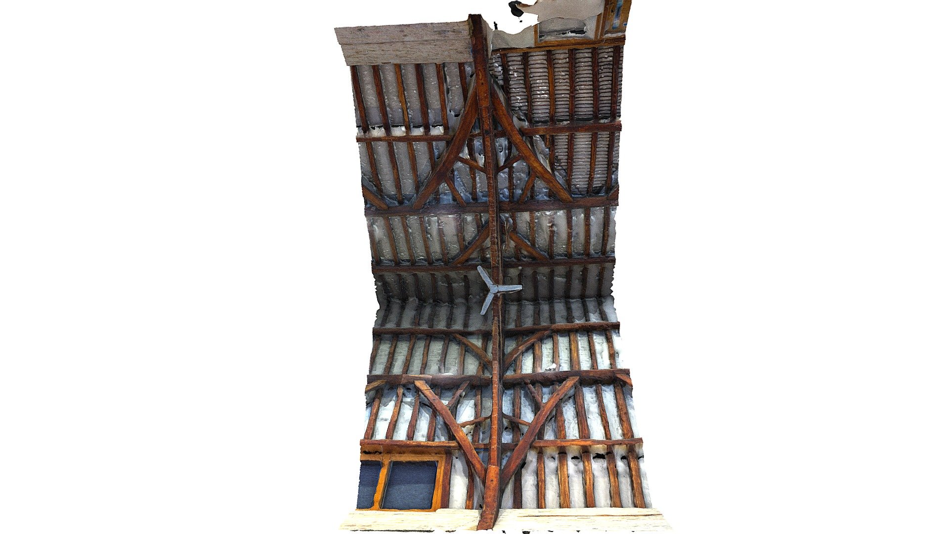 Bishops Cleeve Tithe Barn - One base cruck truss - 3D model by Mark ...