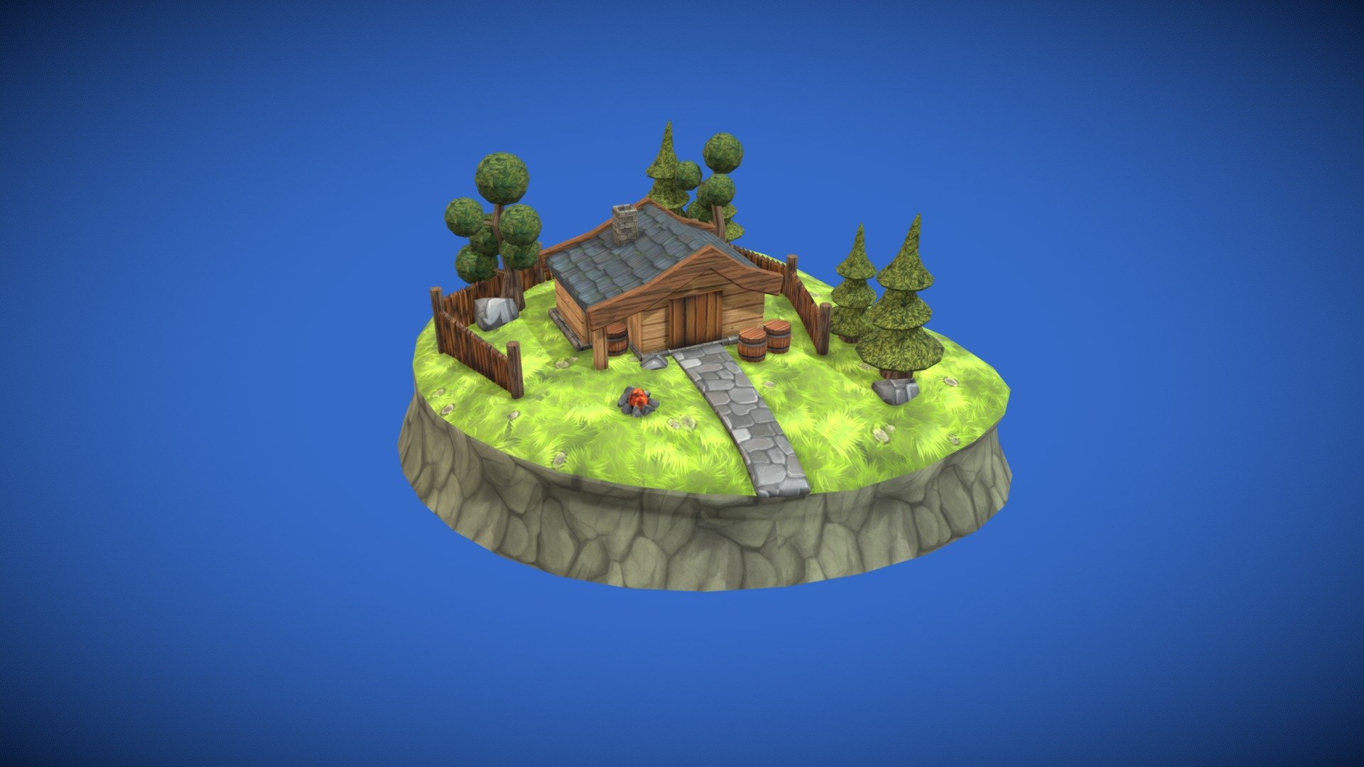 Simple house scene - Download Free 3D model by SlagPerch 3D ...