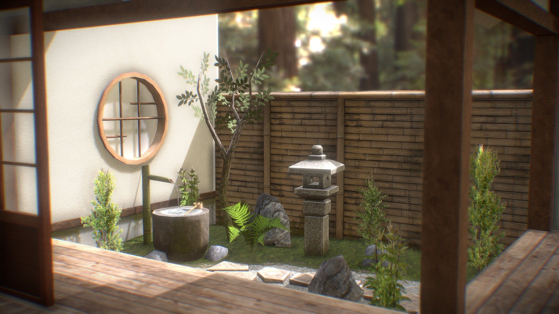Low Poly Japanese Garden - 3D model by sou (@souworks) [95c4b5a ...