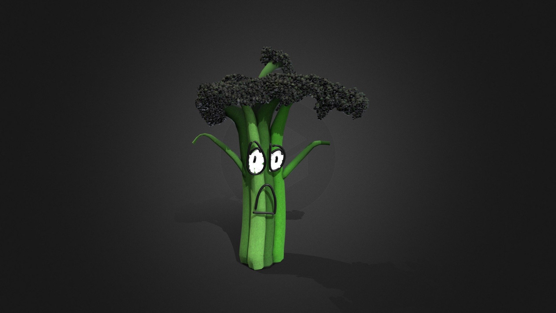 Frightened Brocoli - Download Free 3D model by Zach (@zach.geek ...