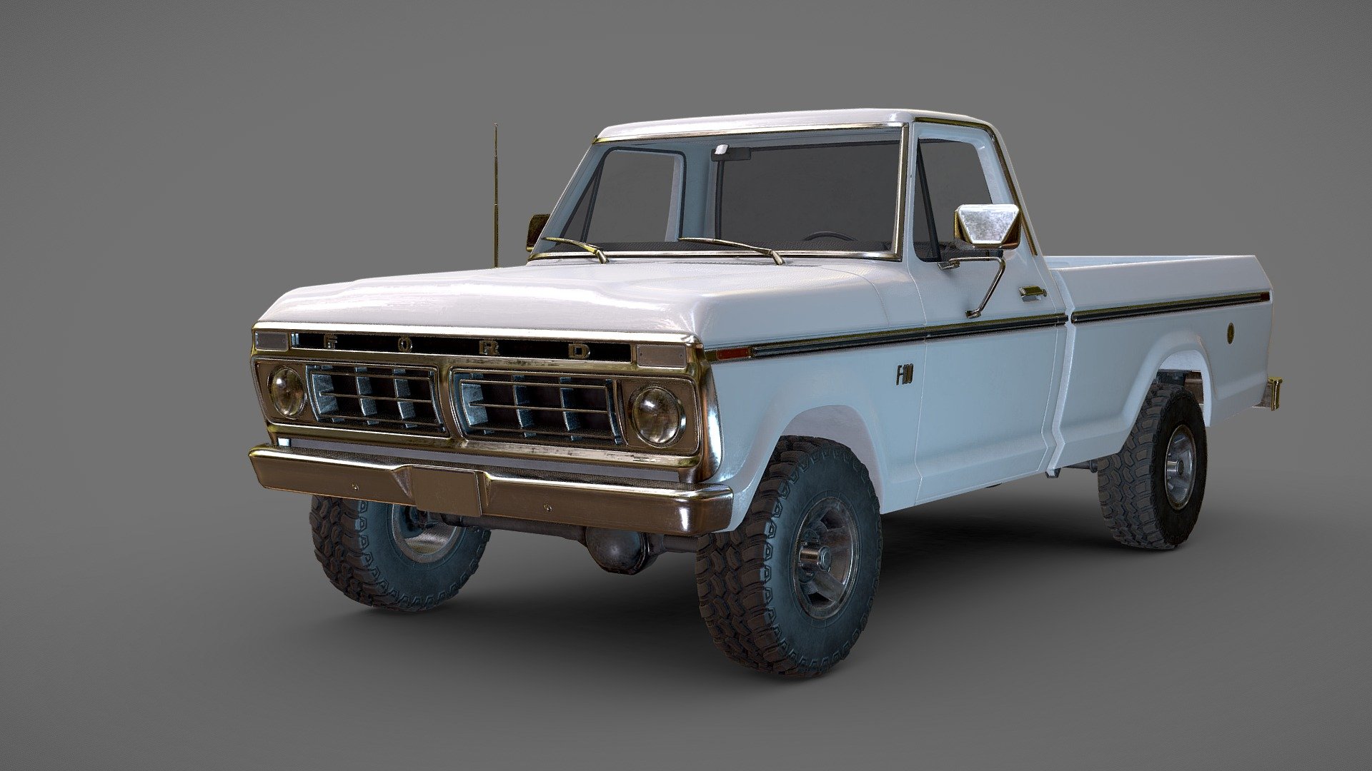 Ford F100 1976 New White - Buy Royalty Free 3D model by rpalomino ...