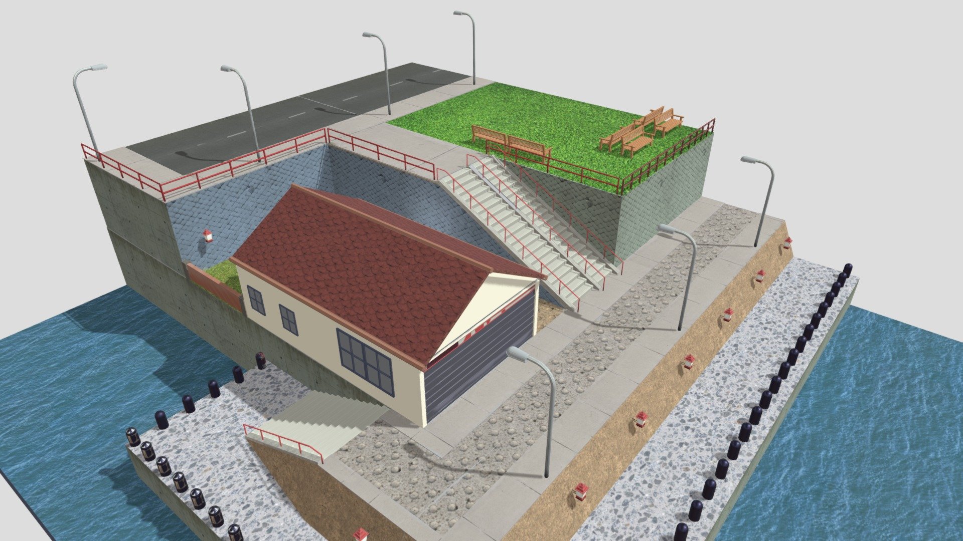Waterfront House - Download Free 3D model by selo_baswara [95cb918 ...