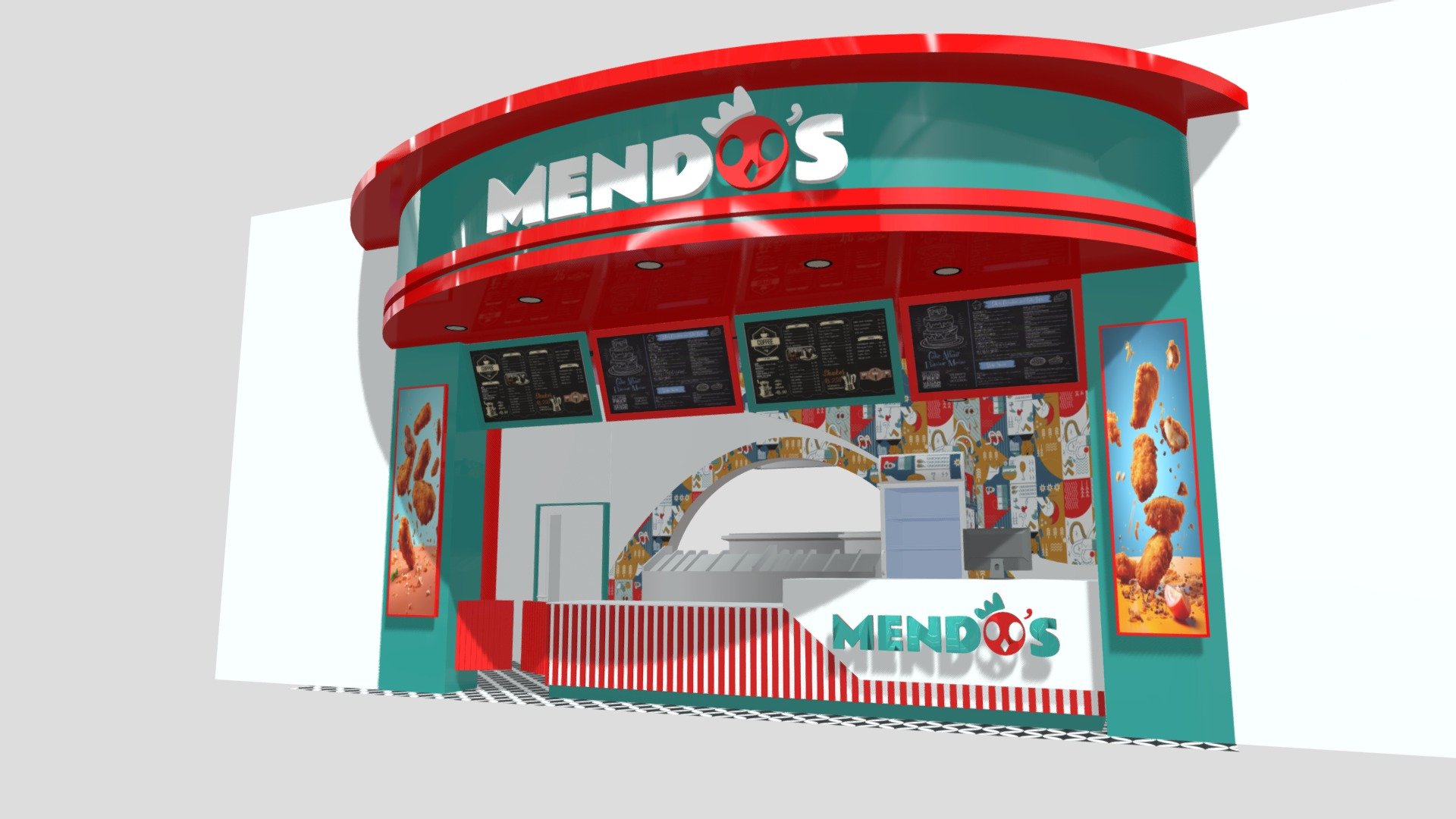 MENDO Food Court Design - 3D model by raofnaaji [95d27bf] - Sketchfab