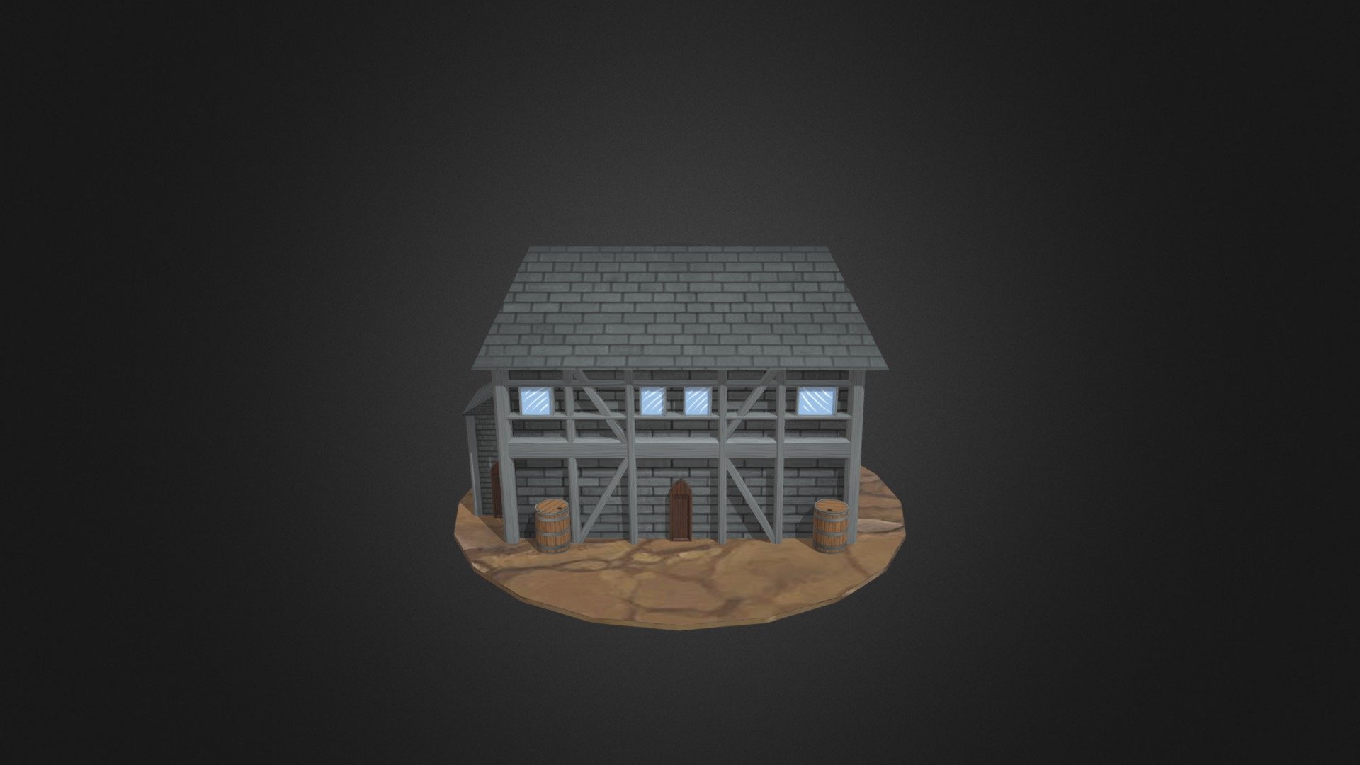 Simple Grey Medieval House - Download Free 3D model by Blep.Blep ...