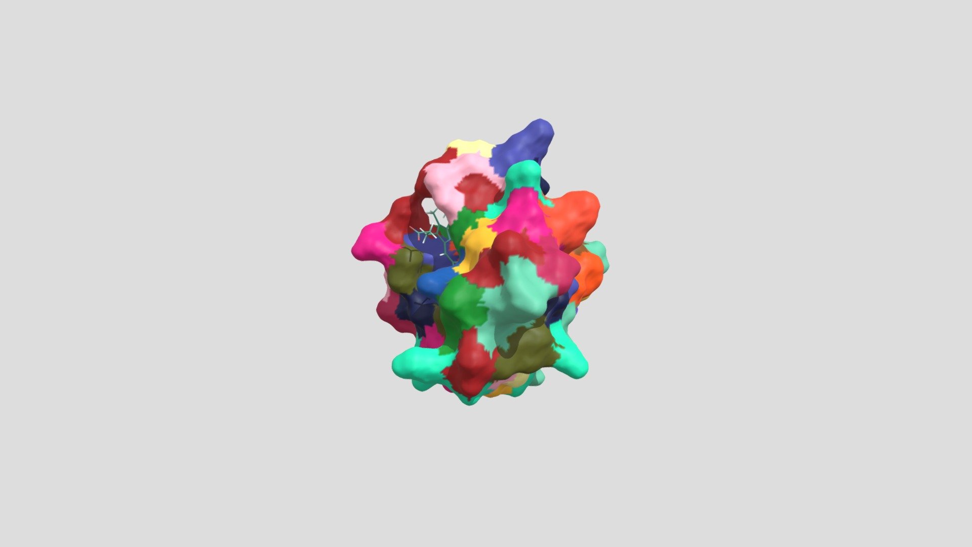 UnityMol export of a protein (1KX2) - Download Free 3D model by nezix ...