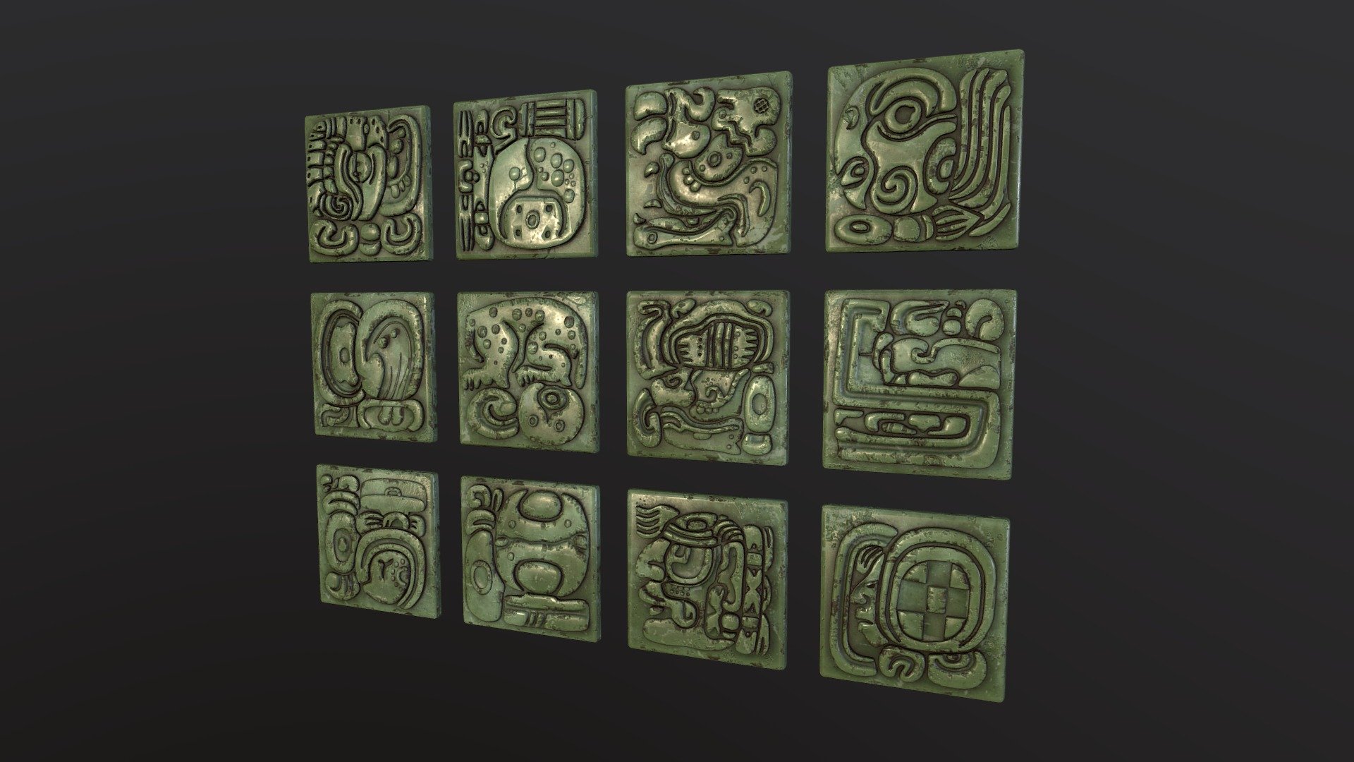 Ancient Mayan Jade Tiles (lowpoly) - Download Free 3D model by Chao ...