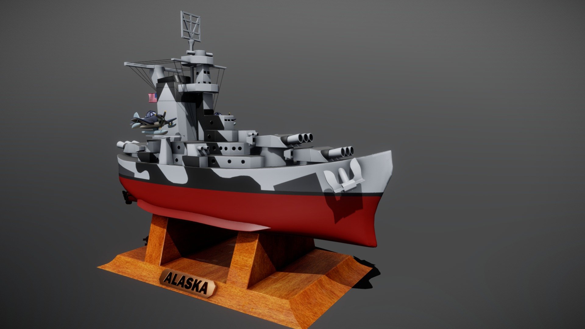 Chibi Warship USS Alaska and Curtis SC Seahawk - 3D model by Martin ...