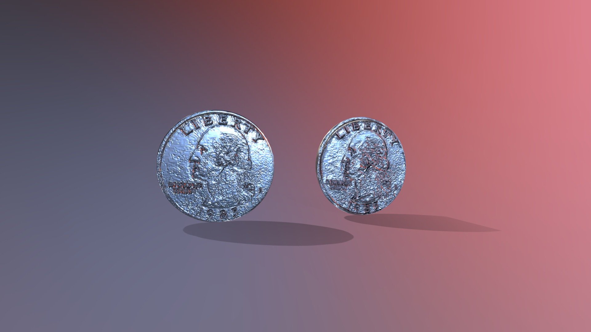 COIN, QUARTER - 3D model by empress503yyh [95ebacb] - Sketchfab