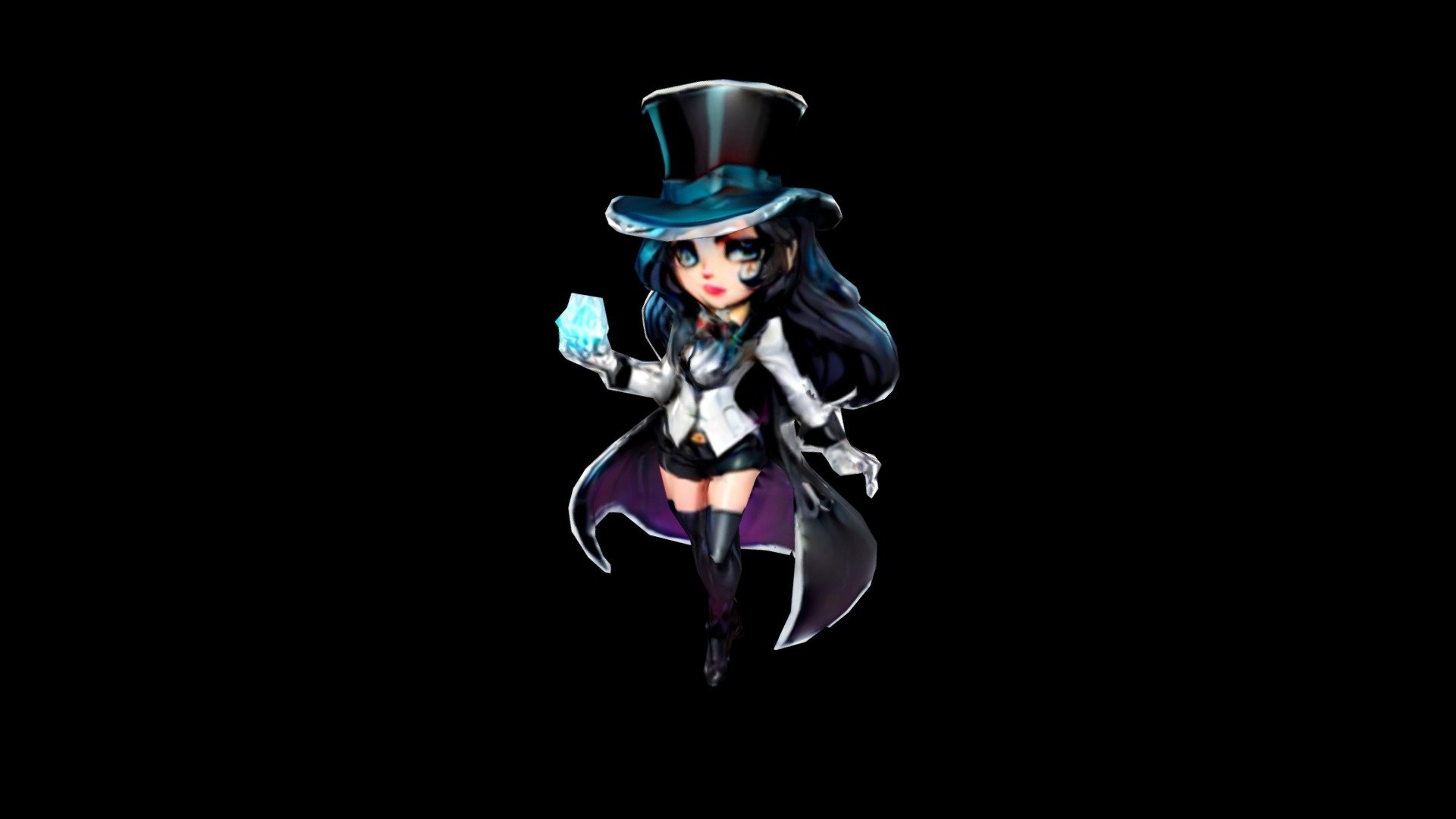 Anime-style illustration of a woman in a top hat - Download Free 3D ...