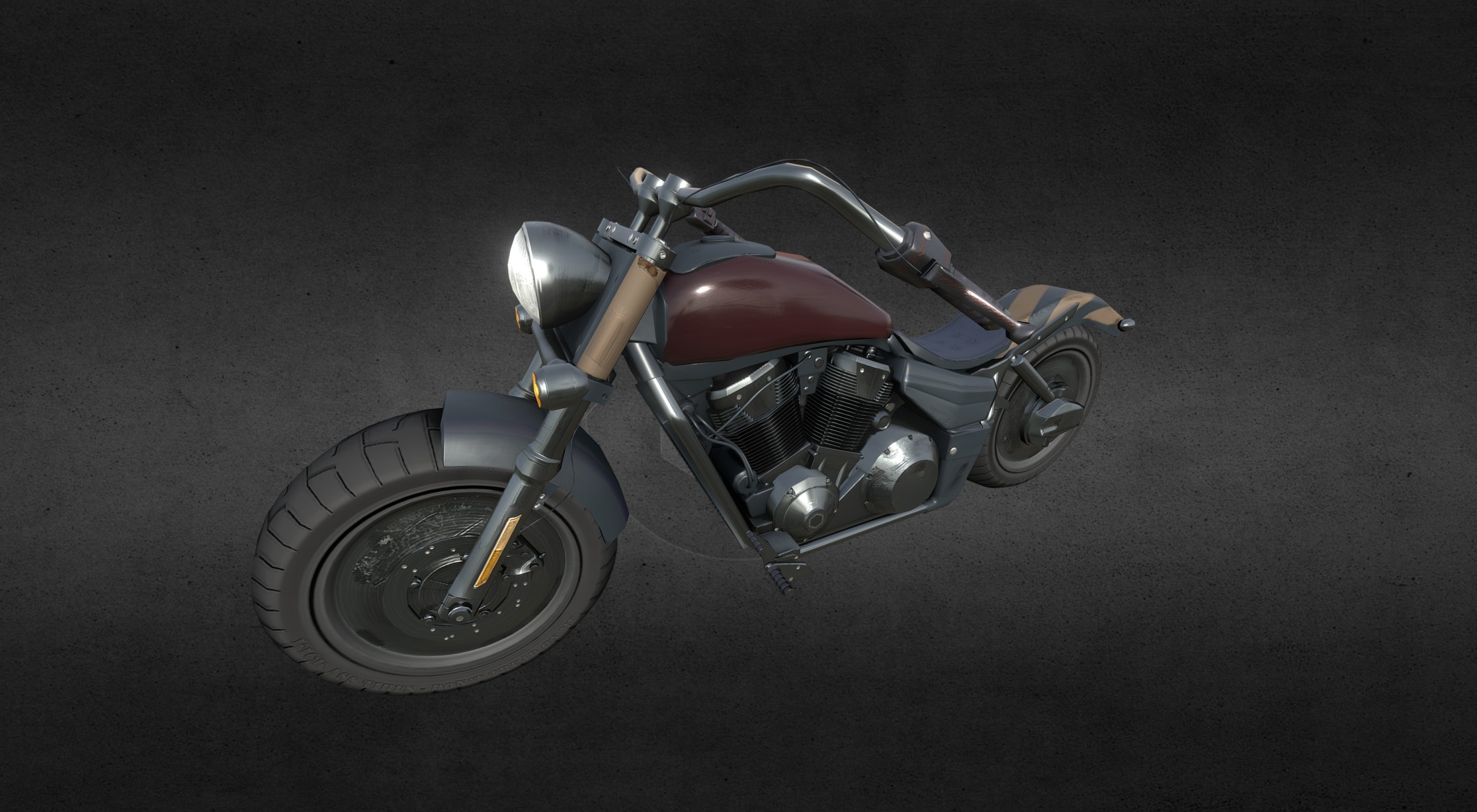 Muscle Hog Motorbike PBR - 3D model by timkitevski [95f2827] - Sketchfab