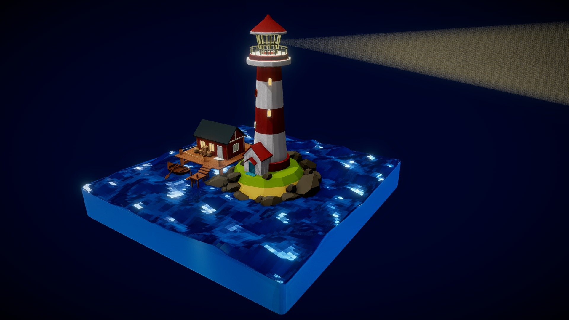 Costal Lighthouse- Lowpoly set - 3D model by Gowtham B (@gowb) [9608539 ...