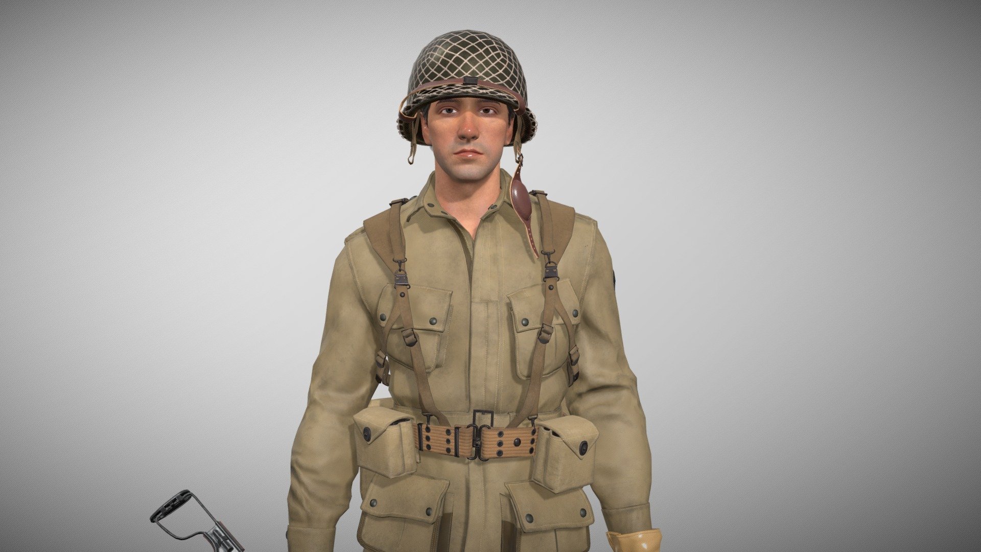WW2 US Paratrooper With M1A1 Carbine - 3D model by poohbear18 [960f30a ...