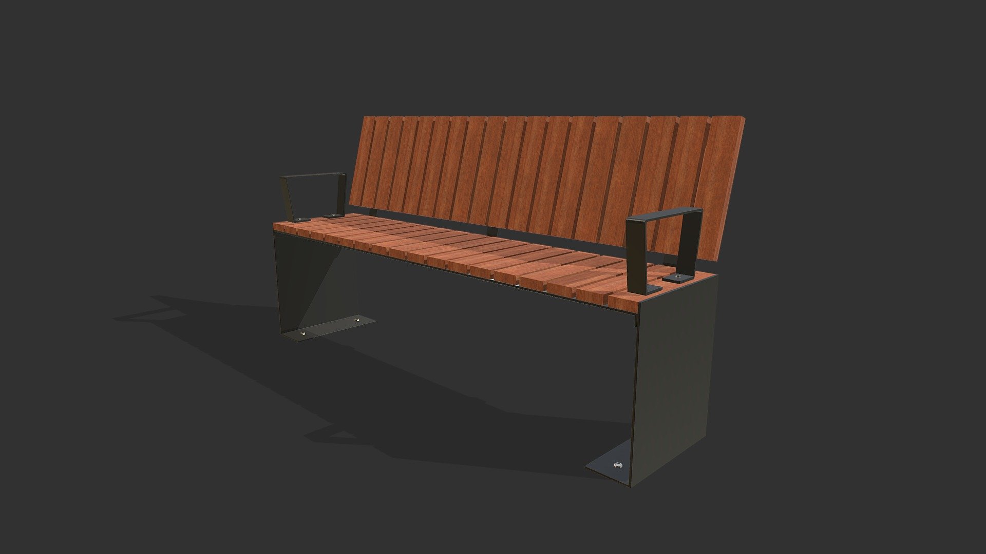 BARROW TIMBER & STEEL SEAT - 3D model by VERSA STREET FURNITURE (@VERSA ...
