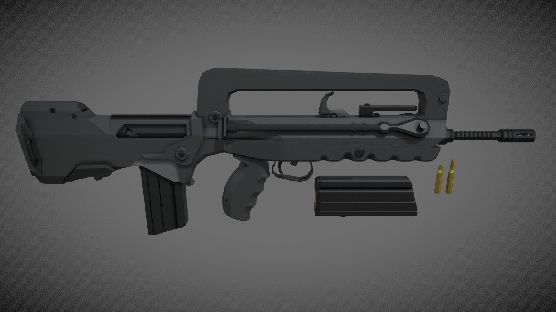low-poly FAMAS F1 - Download Free 3D model by D_U (@DU1701) [9626ed9 ...